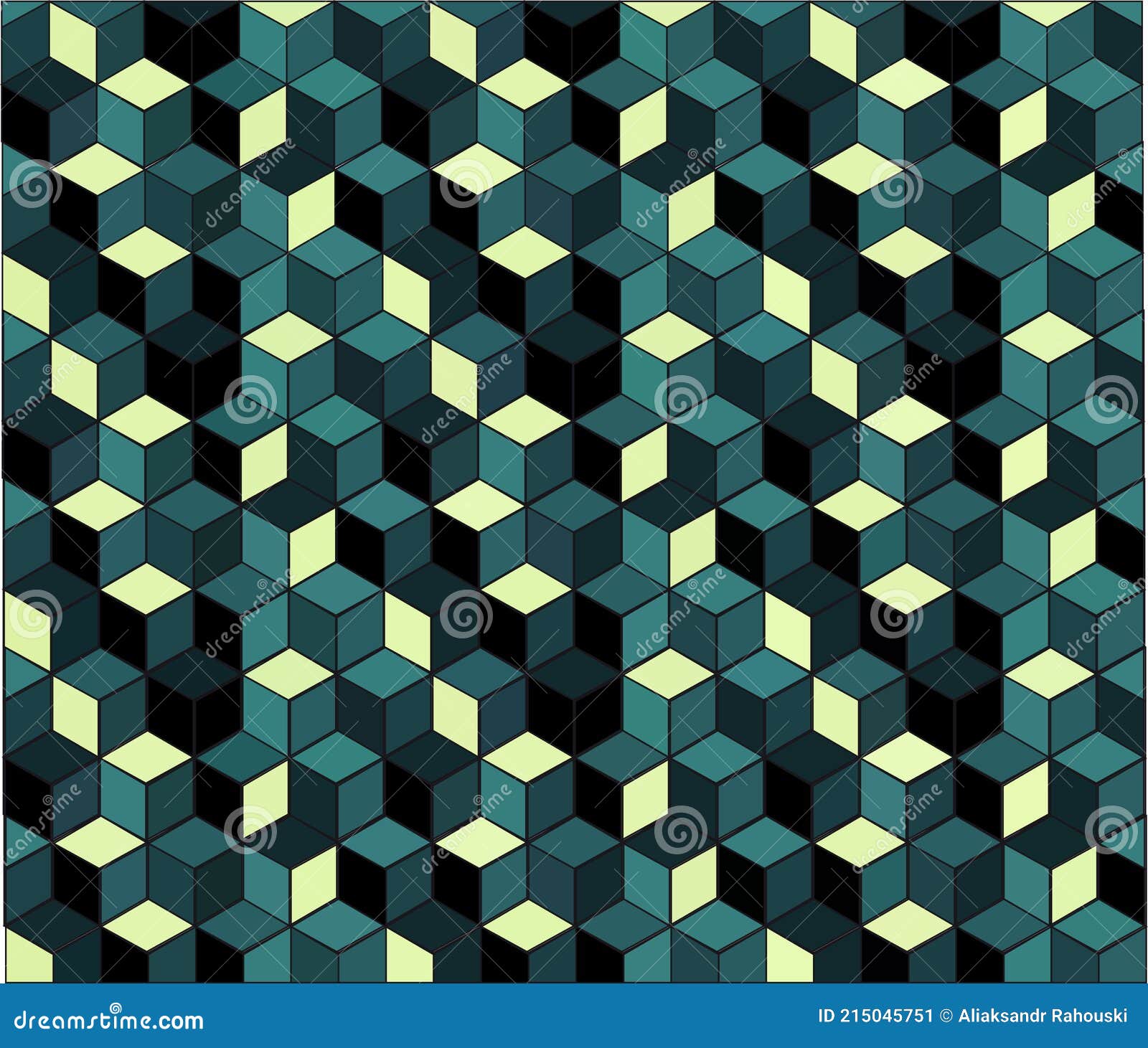 Seamless Isometric Lines Geometric Pattern, 3D Cubes Vector Tiling ...
