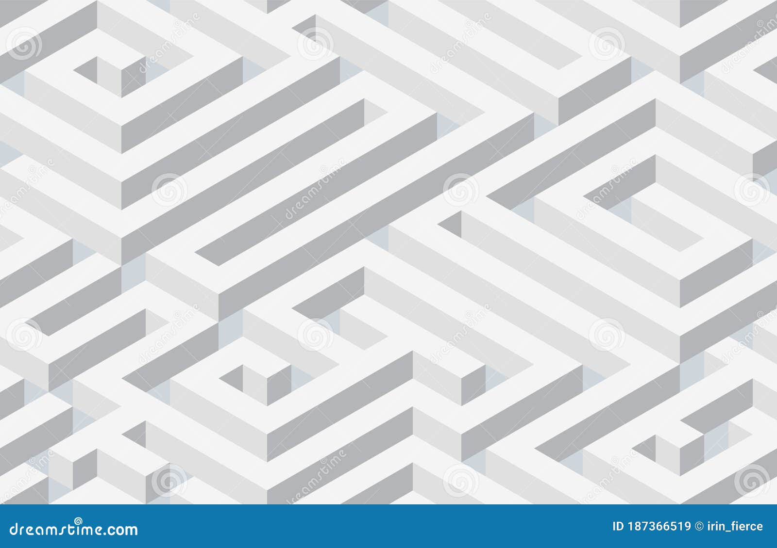 Seamless Isometric Maze. Grey Abstract Endless Isometric Labyrinth ...