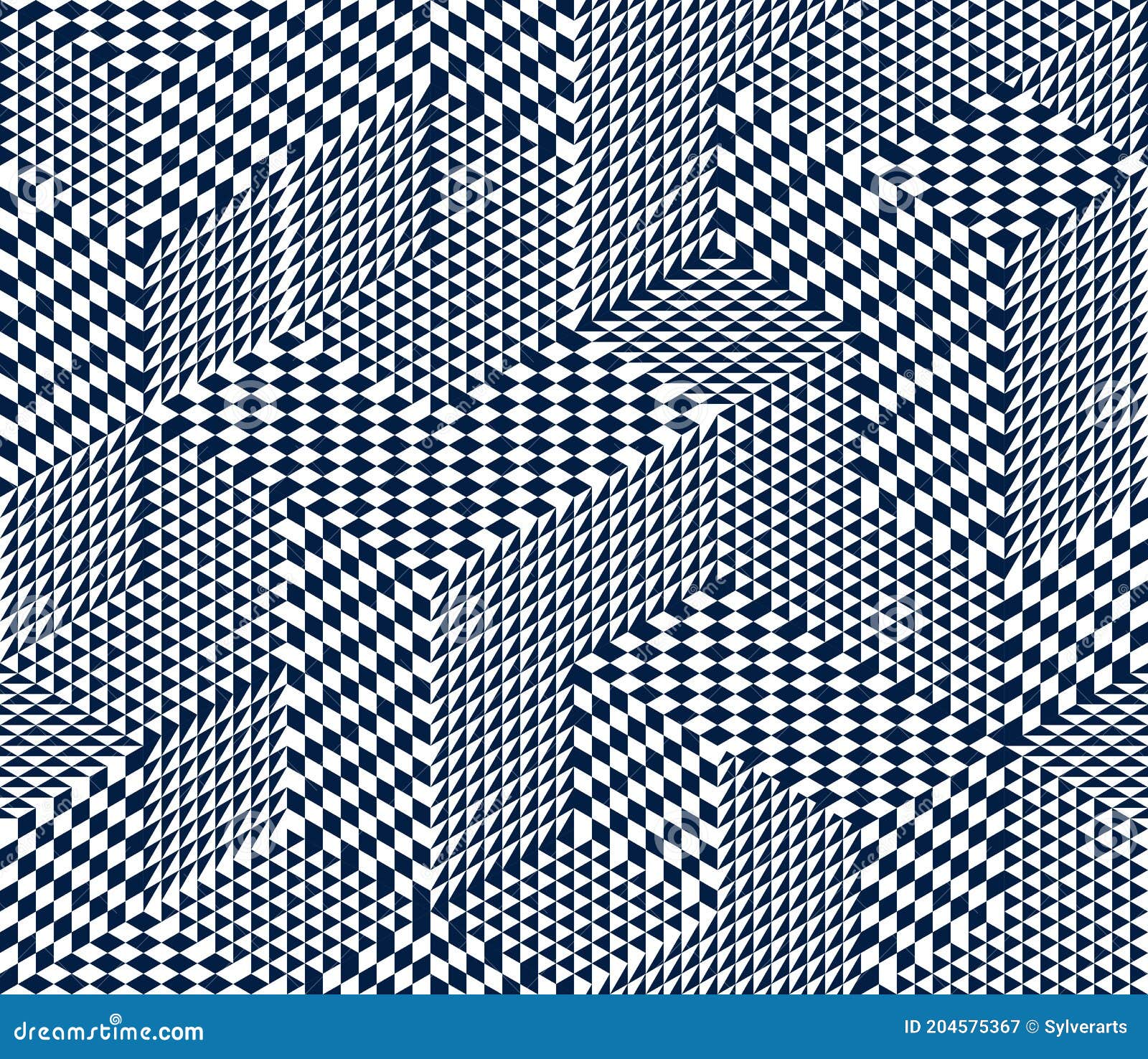 Seamless Isometric Rhombus and Triangles Geometric Pattern, 3D Cubes ...