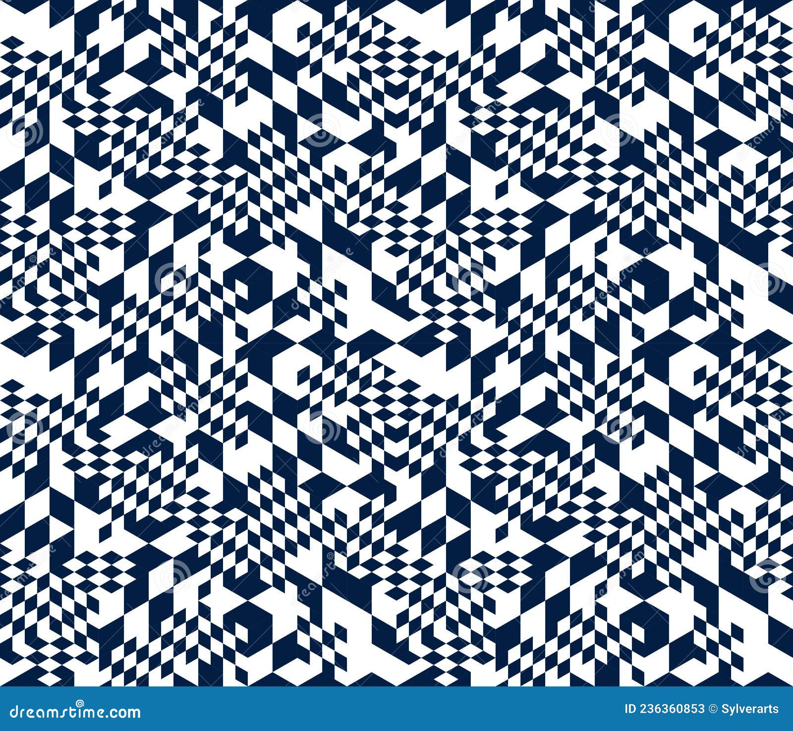 Seamless Isometric Rhombus and Triangles Geometric Pattern, 3D Cubes ...