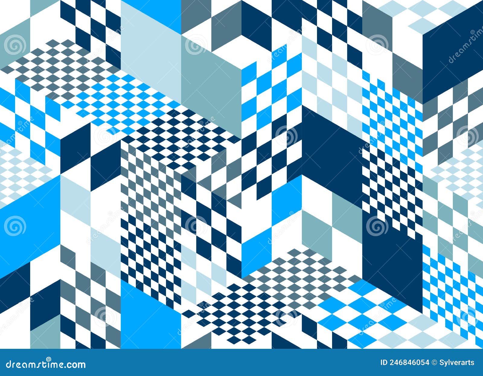 Seamless Isometric Rhombus and Triangles Geometric Pattern, 3D Cubes ...