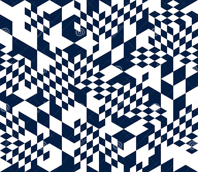 Seamless Isometric Rhombus and Triangles Geometric Pattern, 3D Cubes ...
