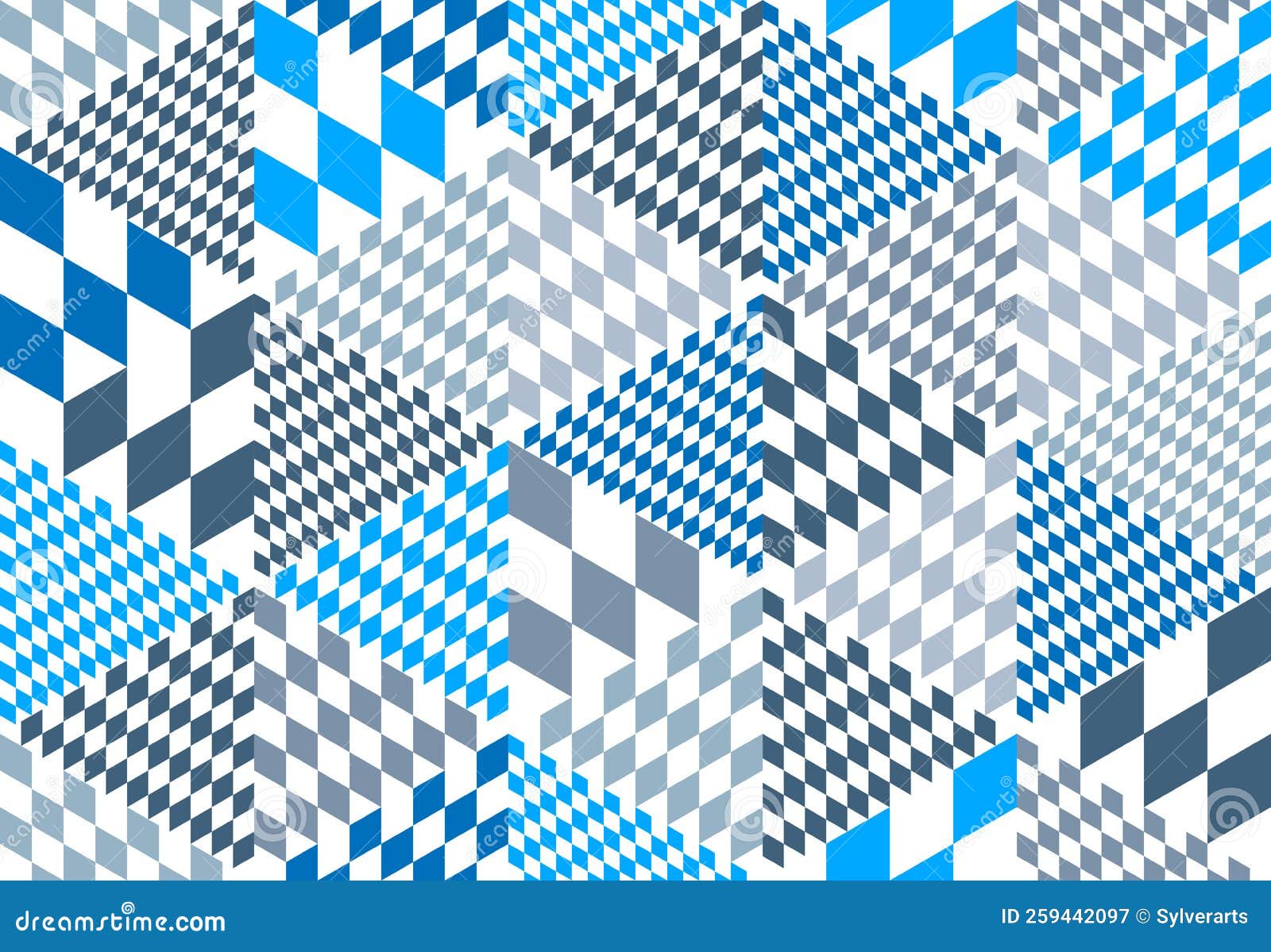 Seamless Isometric Rhombus and Triangles Geometric Pattern, 3D Cubes ...