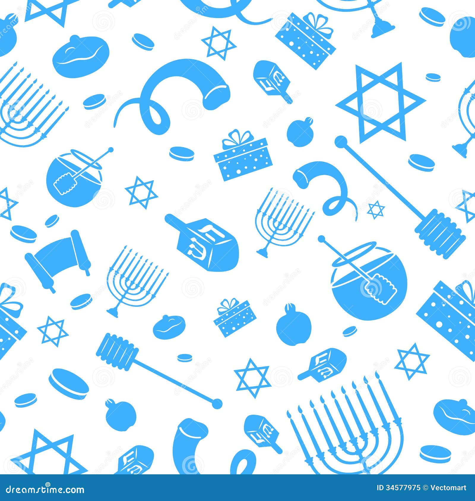Seamless Israeli Holiday Pattern Stock Vector - Illustration of graphic ...
