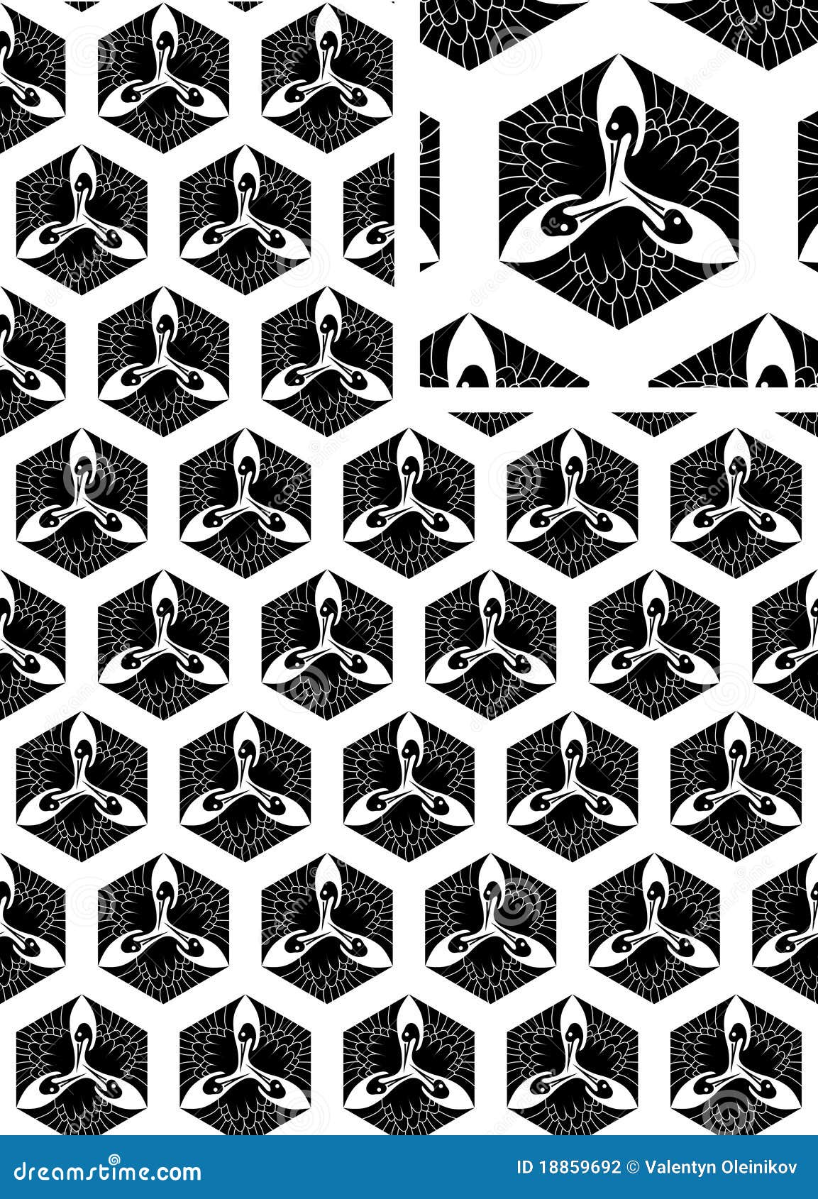 Seamless Japan Crane Pattern Stock Illustration - Illustration of feng ...