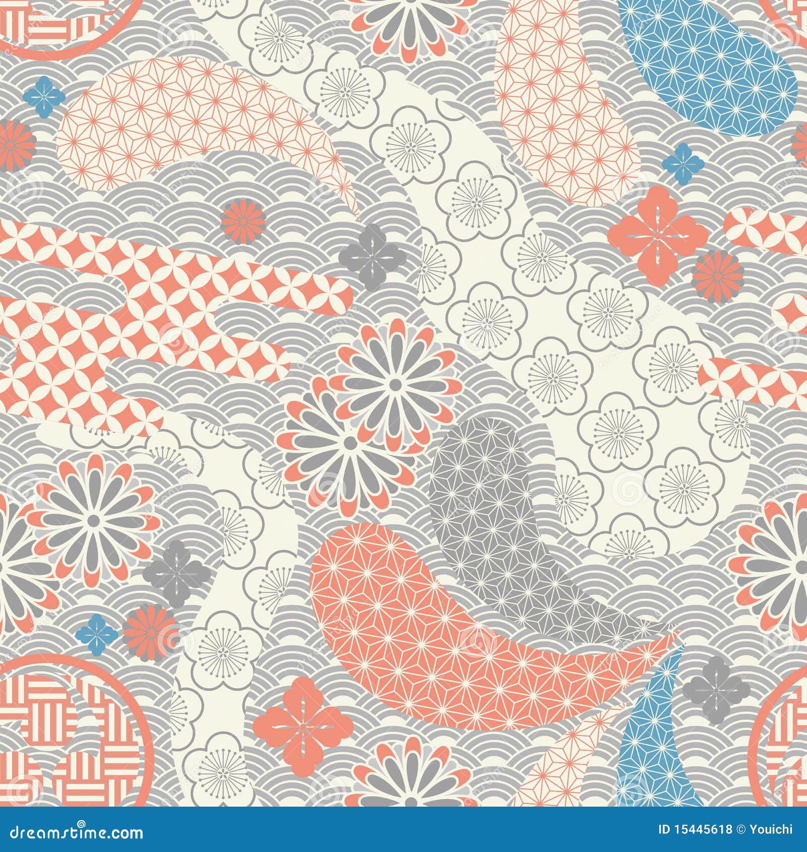 Seamless Japanese Modern Background Stock Vector - Illustration of ...