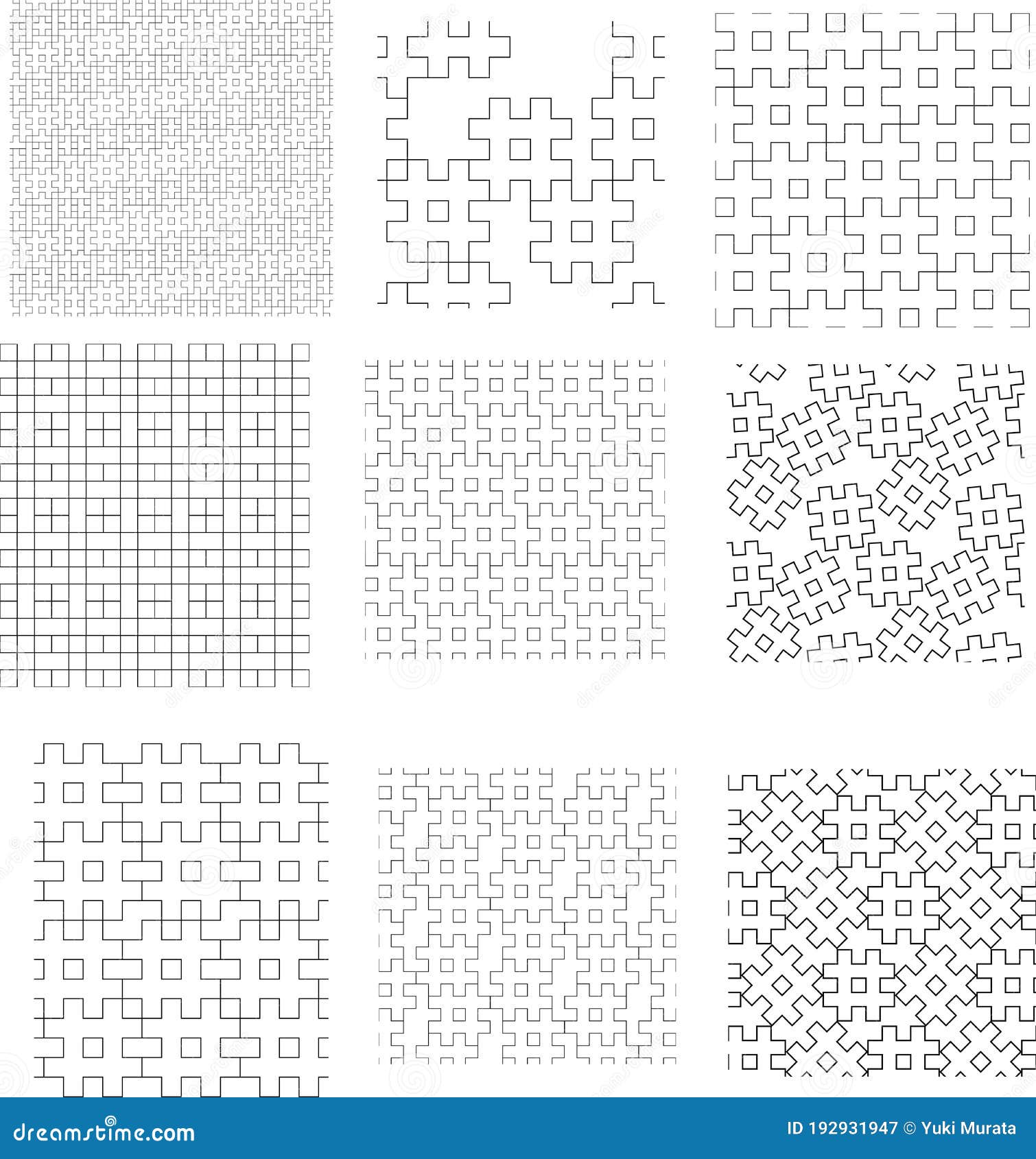 Seamless Japanese Pattern of Double-digited Swastika Set Stock Vector ...