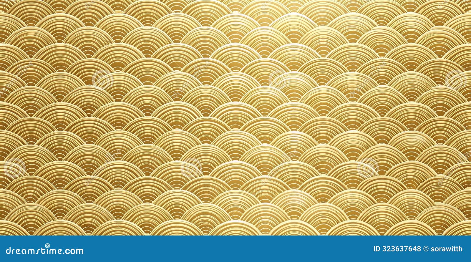 Seamless Japanese Pattern on Gold Wave Background Generative AI Stock ...