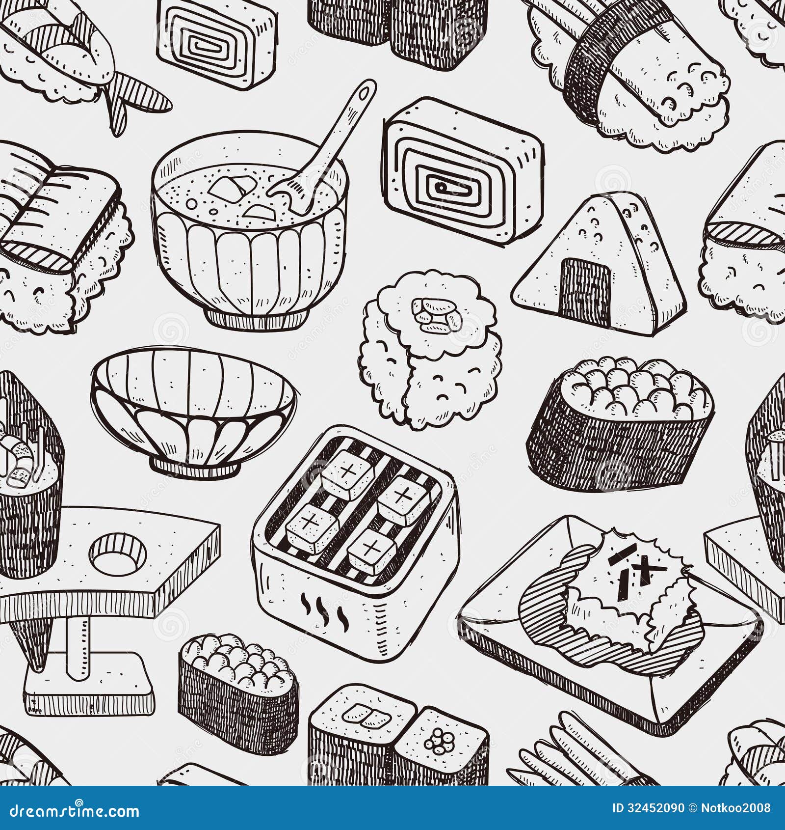 Seamless Japanese Sushi Pattern Stock Vector - Illustration of miso ... Seamless Japanese Sushi Pattern Stock Vector - Illustration of miso ...