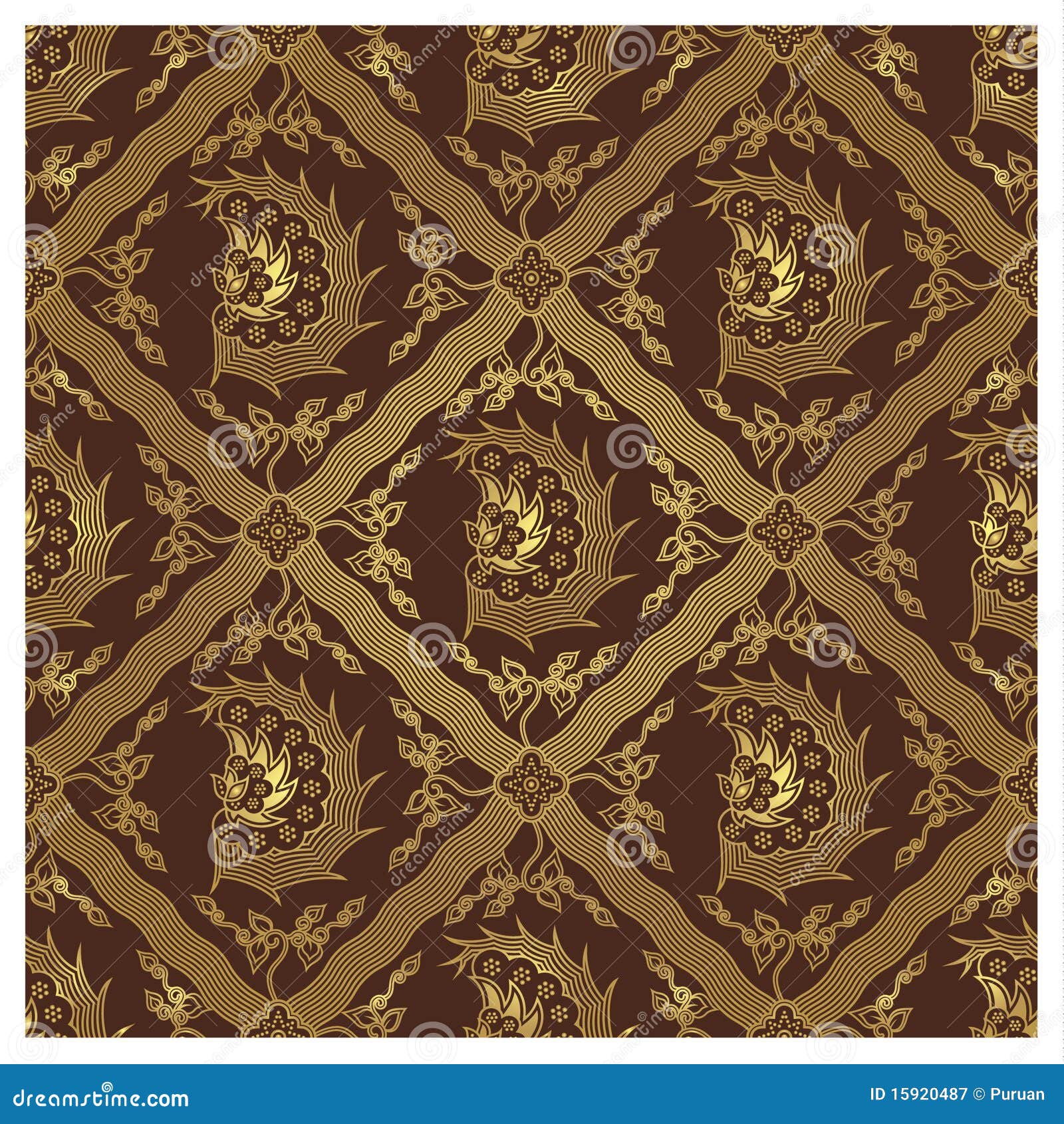 Seamless Javanese Batik Pattern - Single Wing Cartoon Vector ...