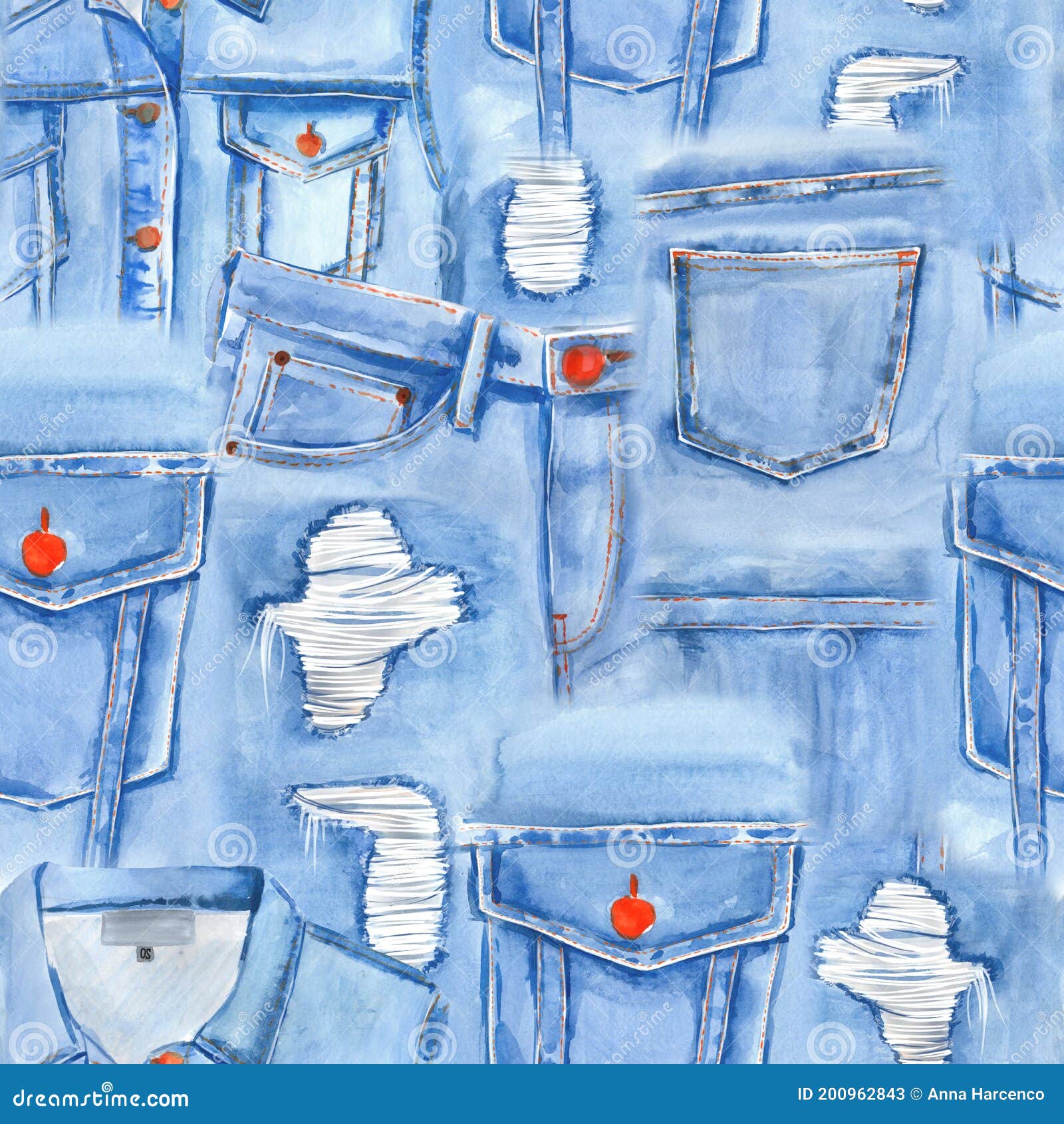 Seamless Jeans Pattern-blue Denim Texture. Denim Patchwork Material ...
