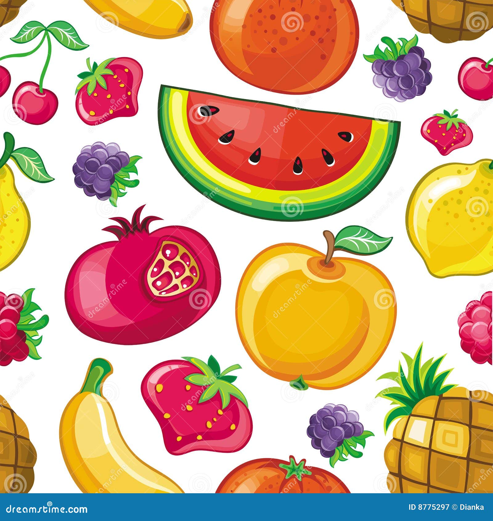 Seamless Juicy Fruit Texture Stock Illustration - Illustration of ...