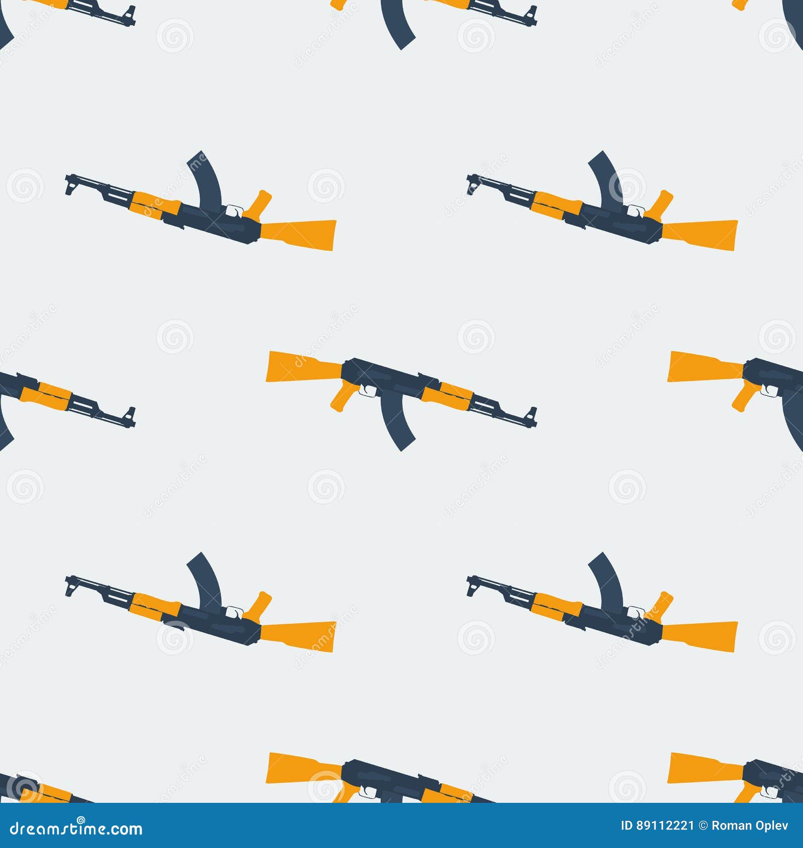 Seamless Kalashnikov Ak47 Pattern Flat Stock Vector - Illustration of ...
