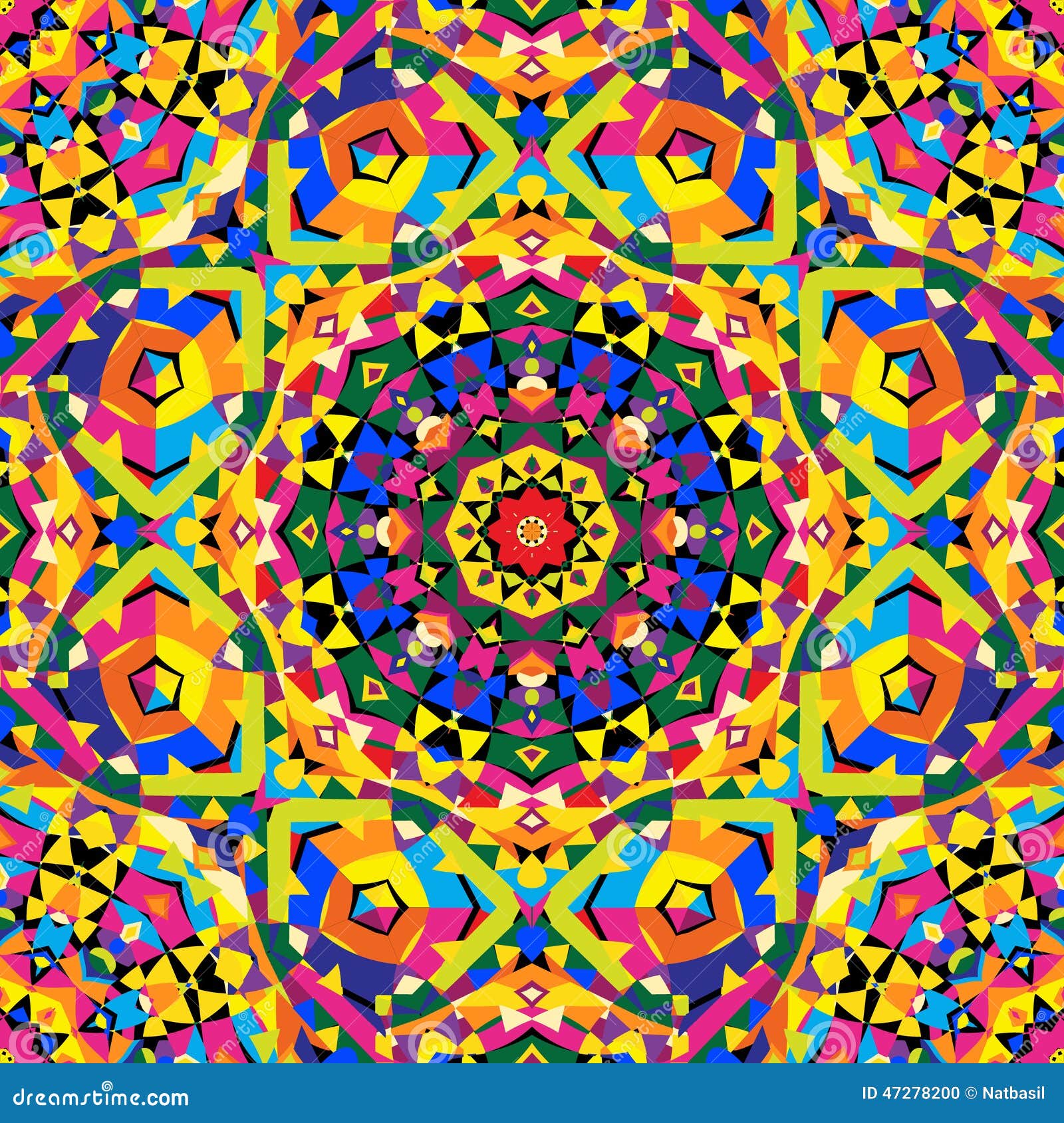 Seamless Kaleidoscope Pattern Stock Vector - Illustration of backdrop ...