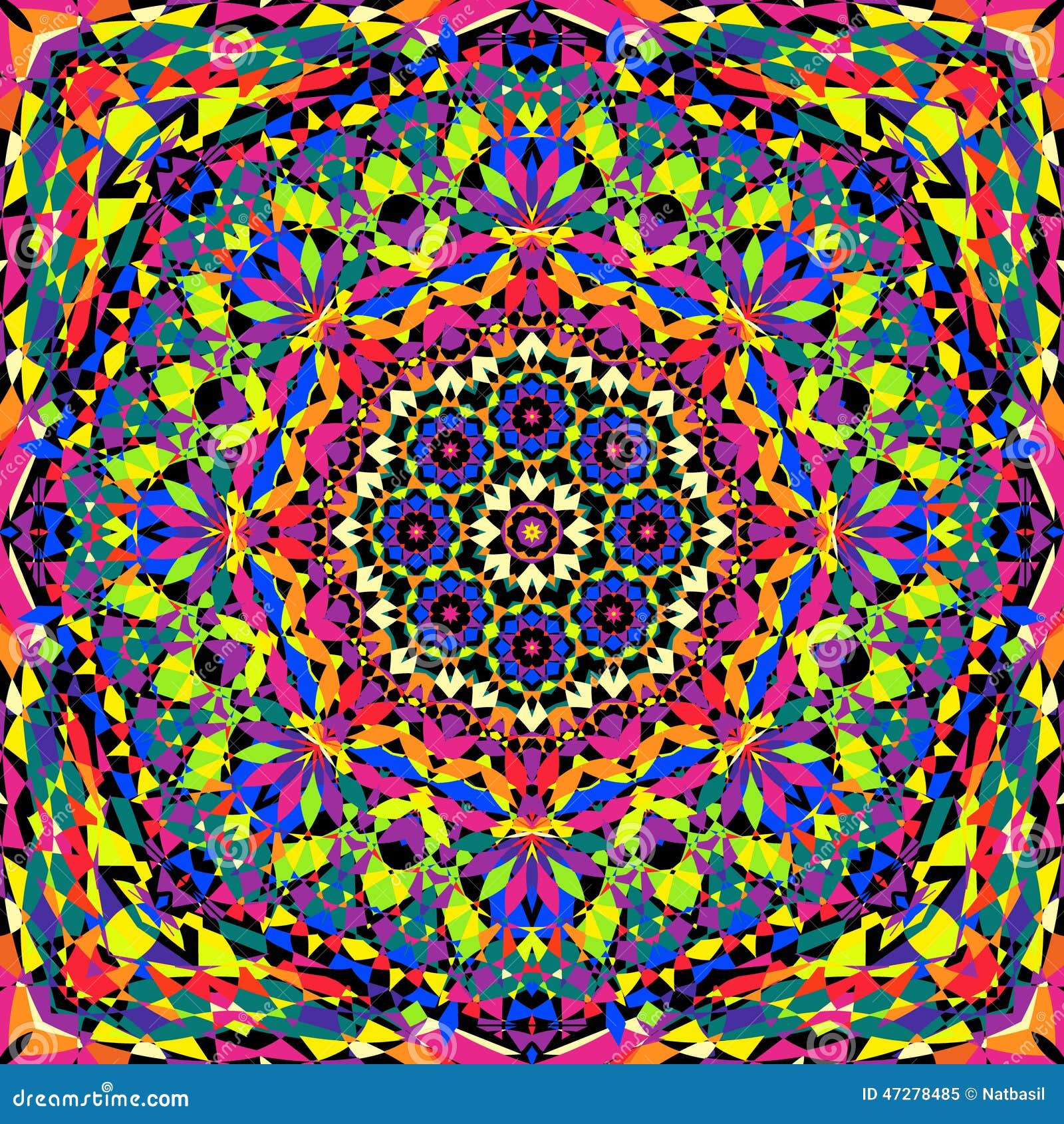 Seamless Kaleidoscope Pattern Stock Vector - Illustration of shape ...