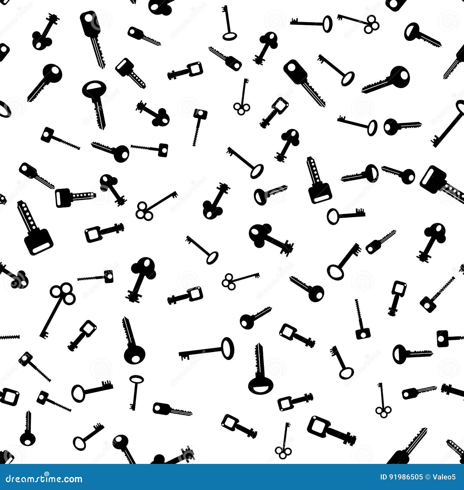 Seamless Key Pattern stock vector. Illustration of decoration - 91986505