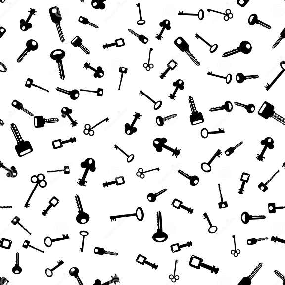 Seamless Key Pattern stock vector. Illustration of decoration - 91986505