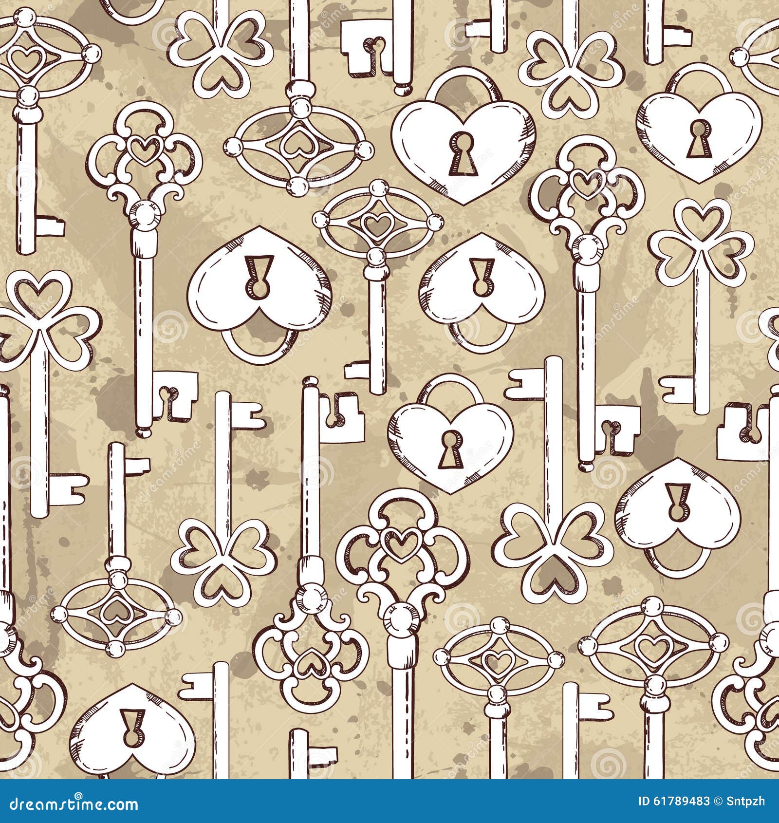 Seamless Keys Pattern Illustration in Stock Vector - Illustration of ...