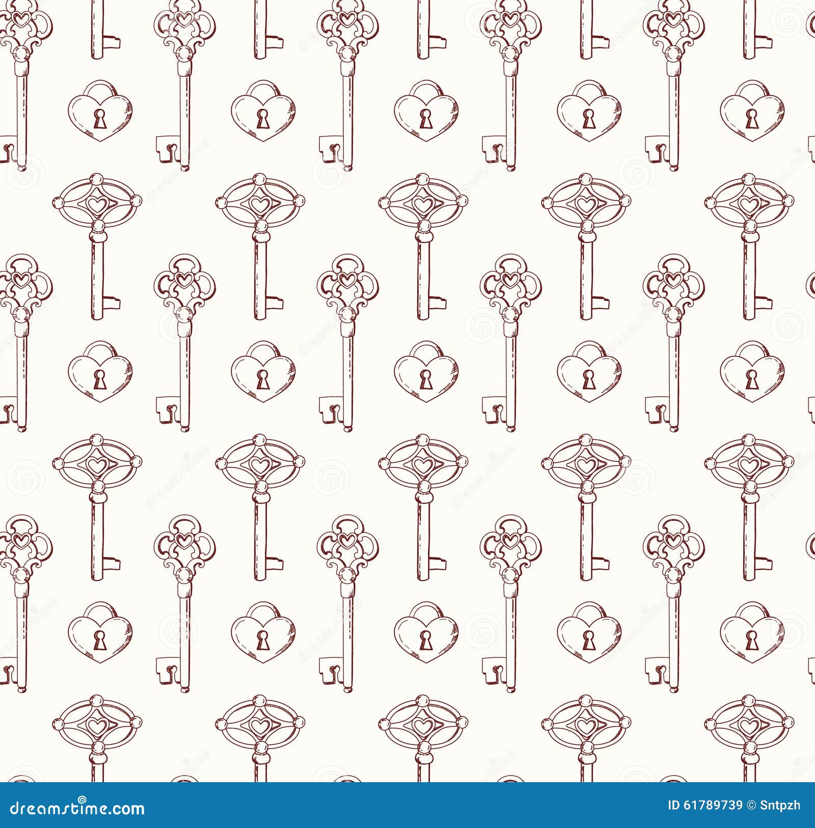 Seamless Keys Pattern Illustration Stock Vector - Illustration of ...