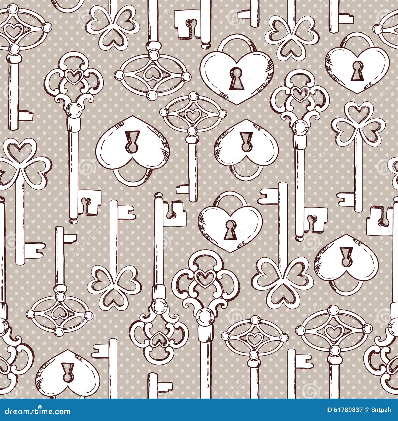 Seamless Keys Pattern Illustration in Vector Stock Vector ...
