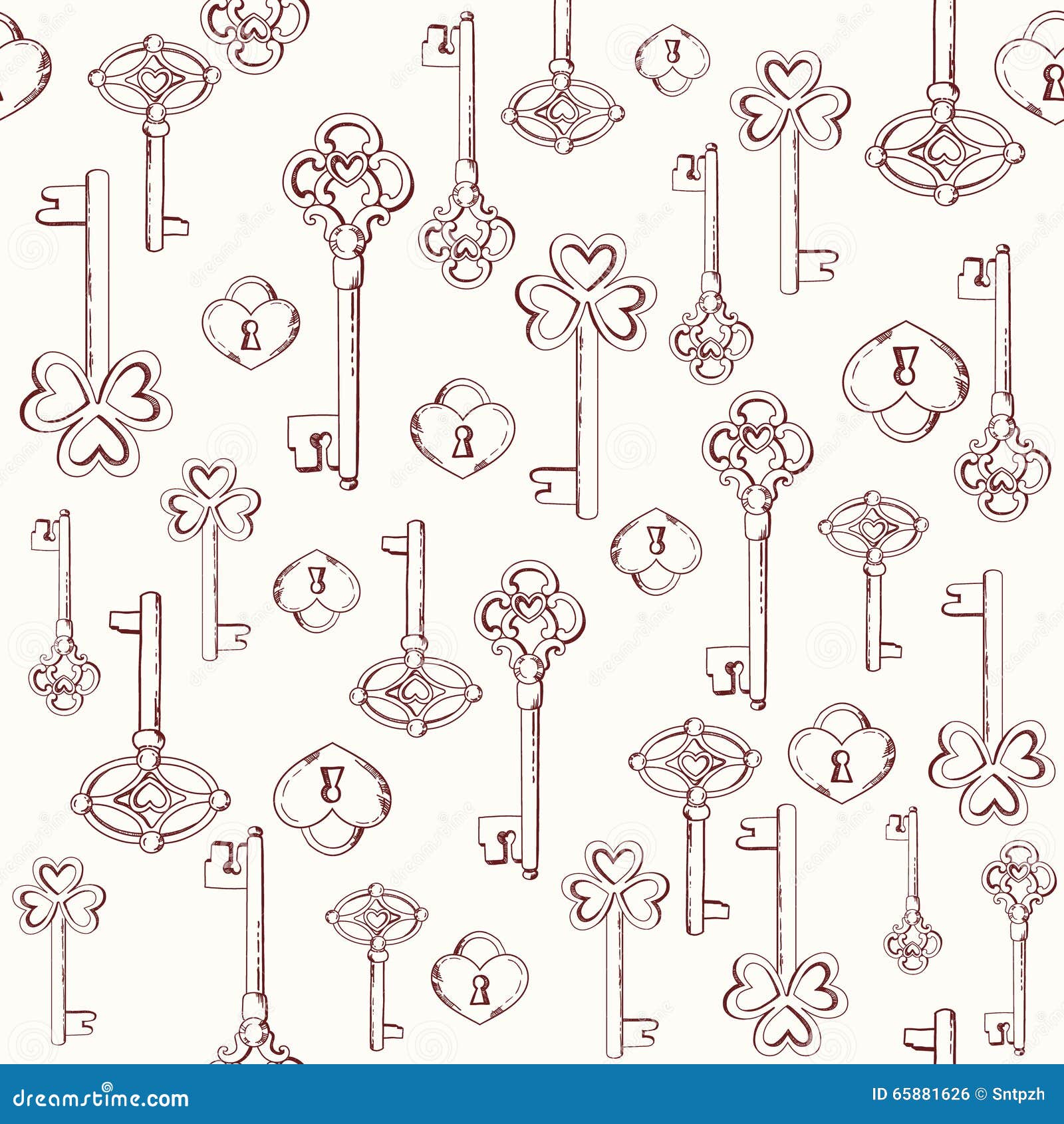 Seamless Keys Pattern Illustration in Stock Vector - Illustration of ...