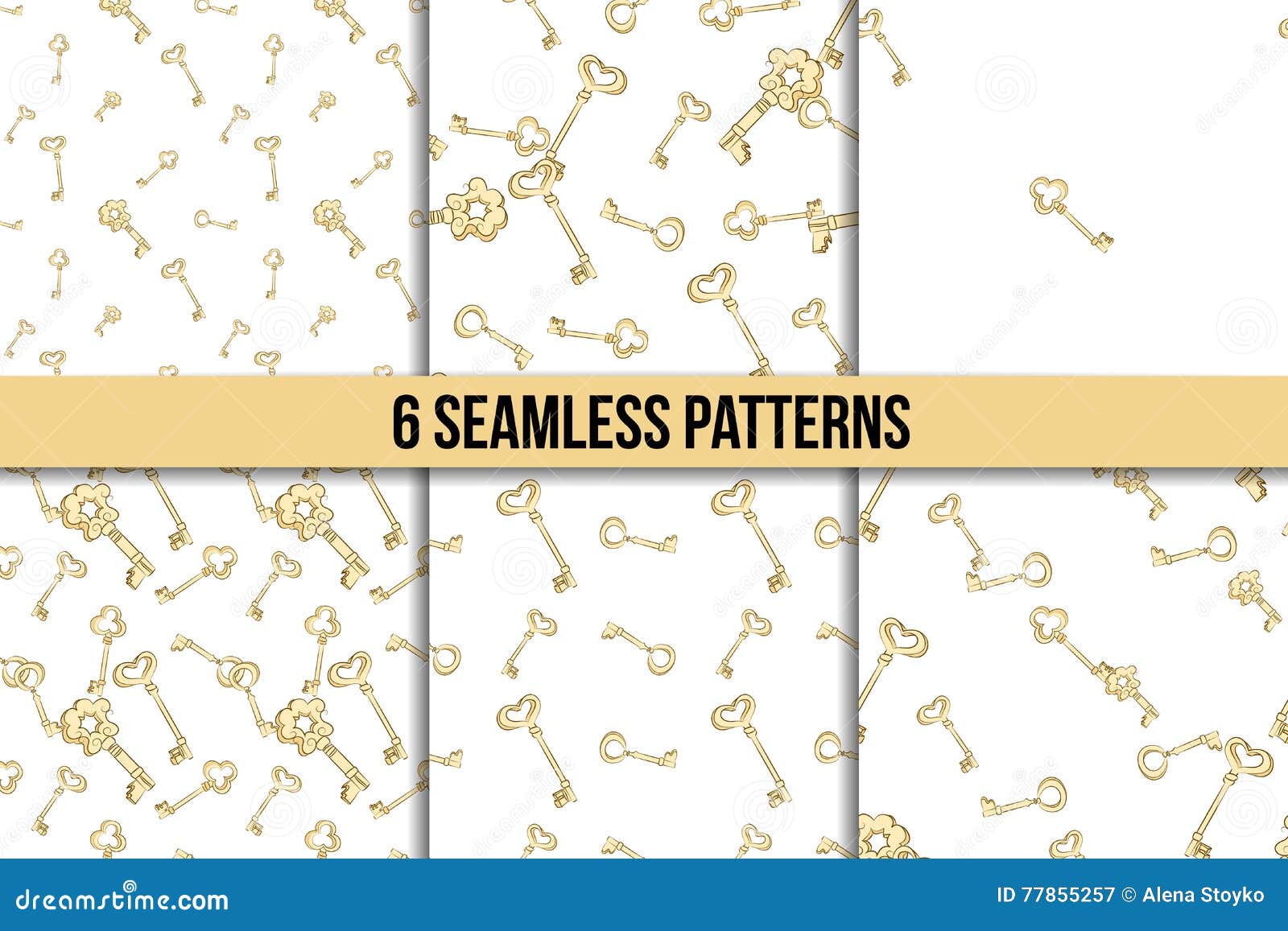 Seamless keys pattern set stock vector. Illustration of decorative ...