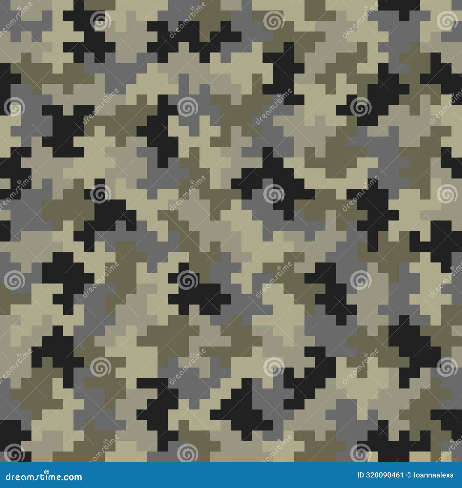 Seamless Khaki Pixel Pattern Stock Illustration - Illustration of ...