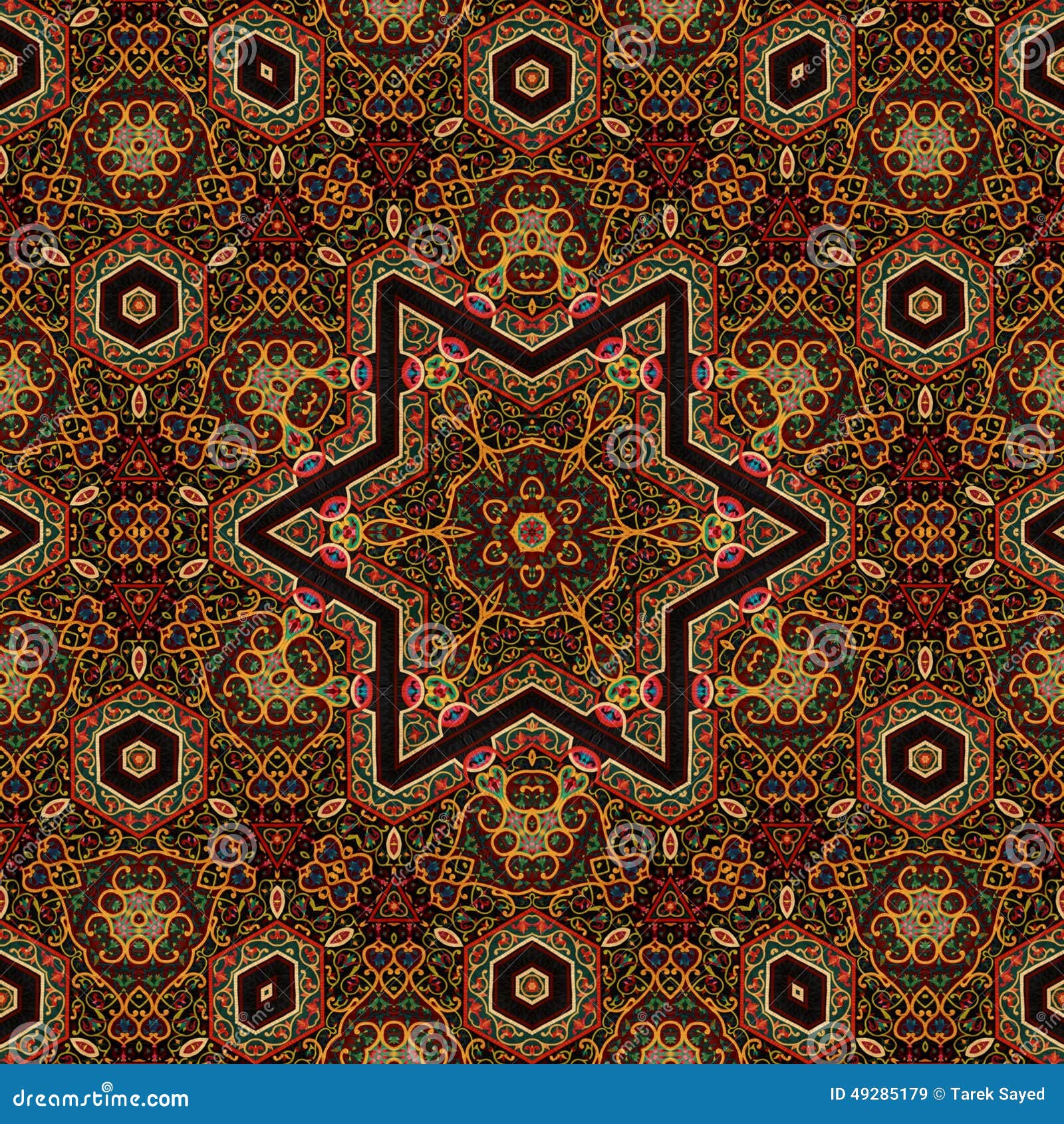 Seamless Khayameya Pattern Design 037 Stock Image - Image of seamless ...