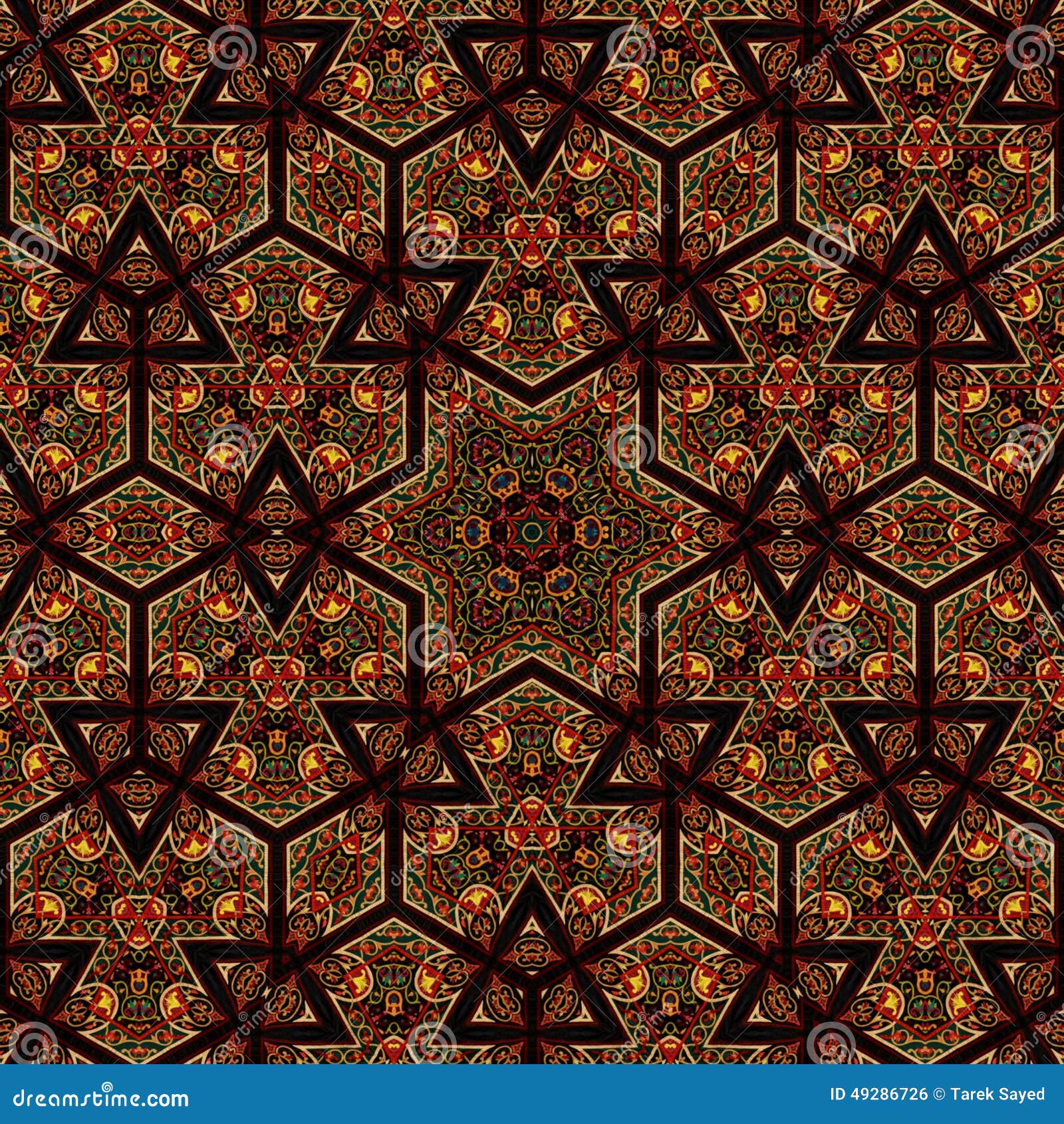 Seamless Khayameya Pattern Design 032 Stock Illustration - Illustration ...