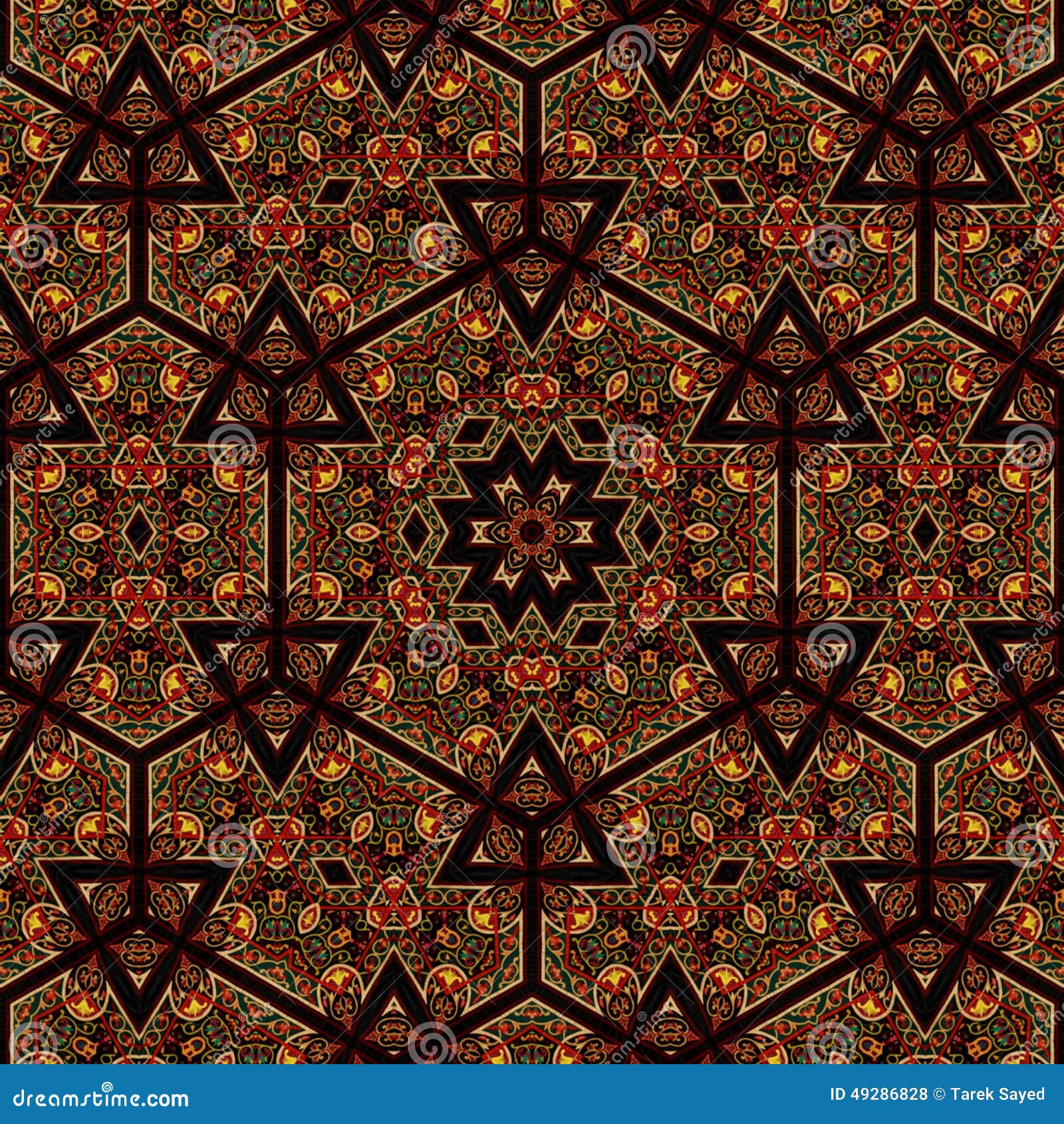 Seamless Khayameya Pattern Design 031 Stock Illustration - Illustration ...