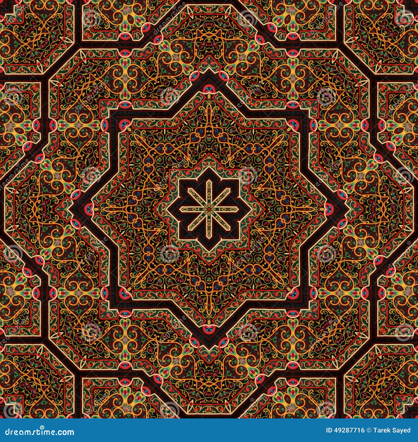 Seamless Khayameya Pattern Design 027 Stock Illustration - Illustration ...