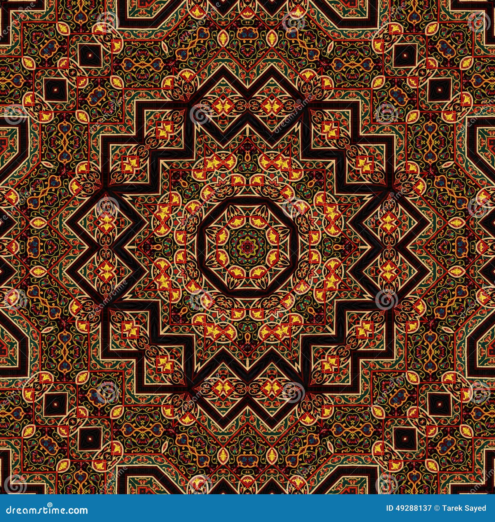 Seamless Khayameya Pattern Design 026 Stock Illustration - Illustration ...