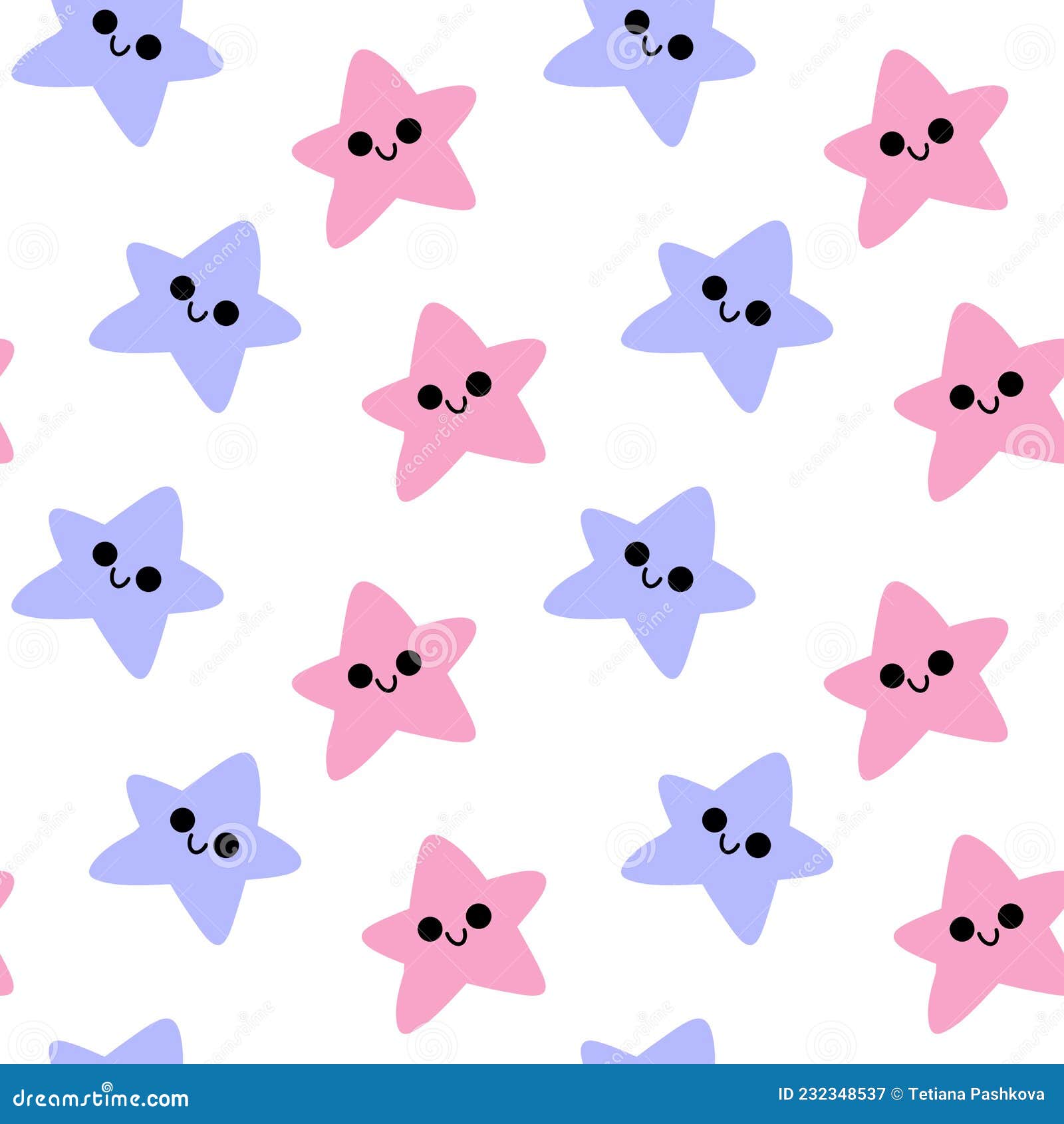 Seamless Kids Cartoon Pattern on White Background for Wallpaper Stock ...