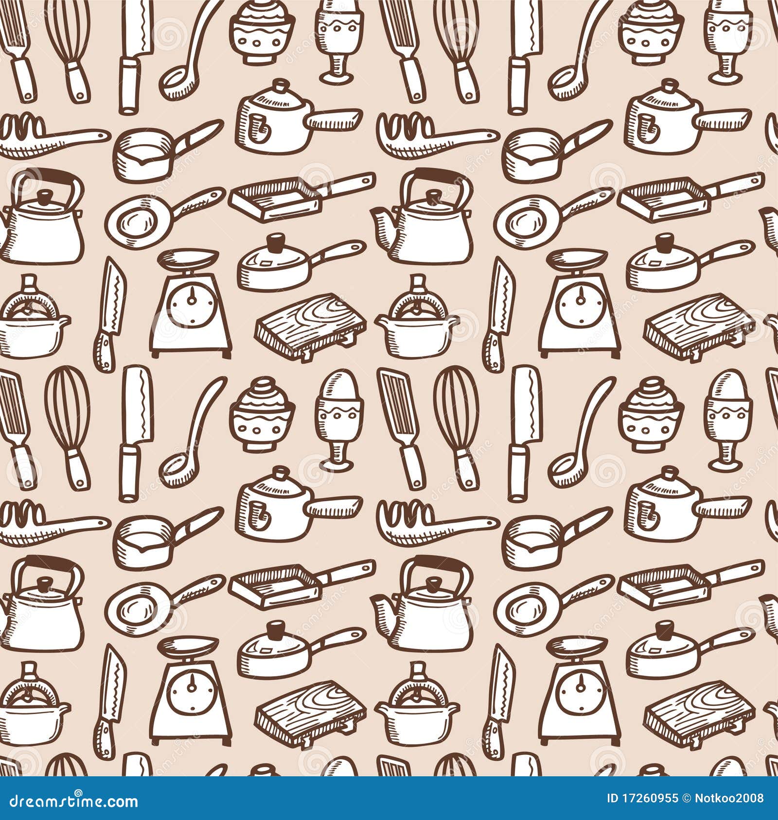 Seamless kitchen pattern stock vector. Illustration of blender - 17260955