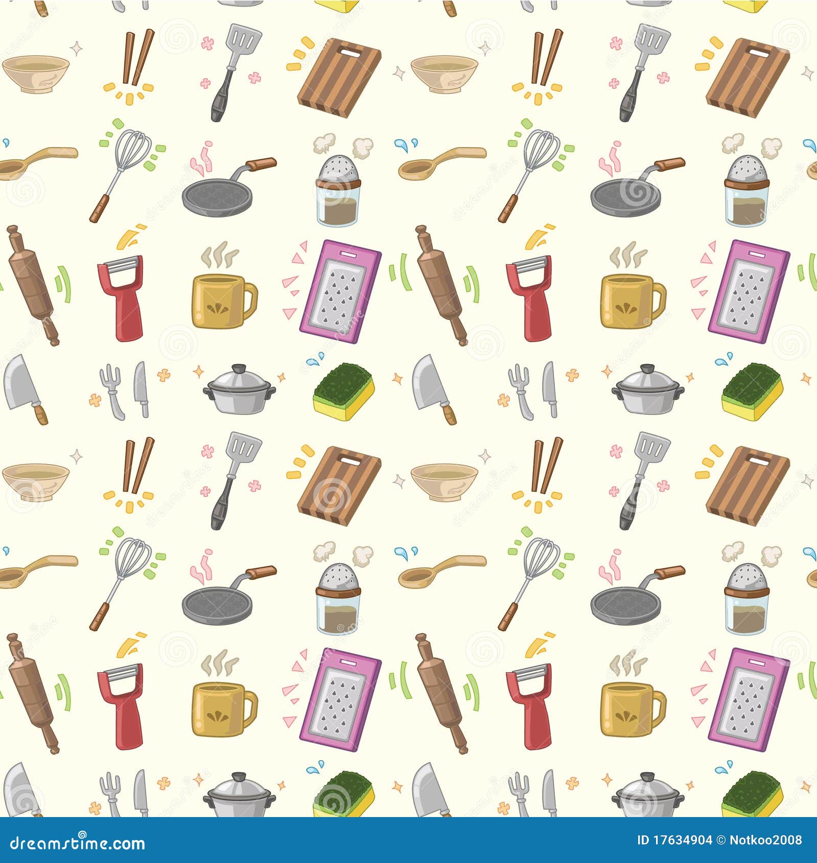 Seamless Kitchen pattern stock vector. Illustration of doodle - 17634904