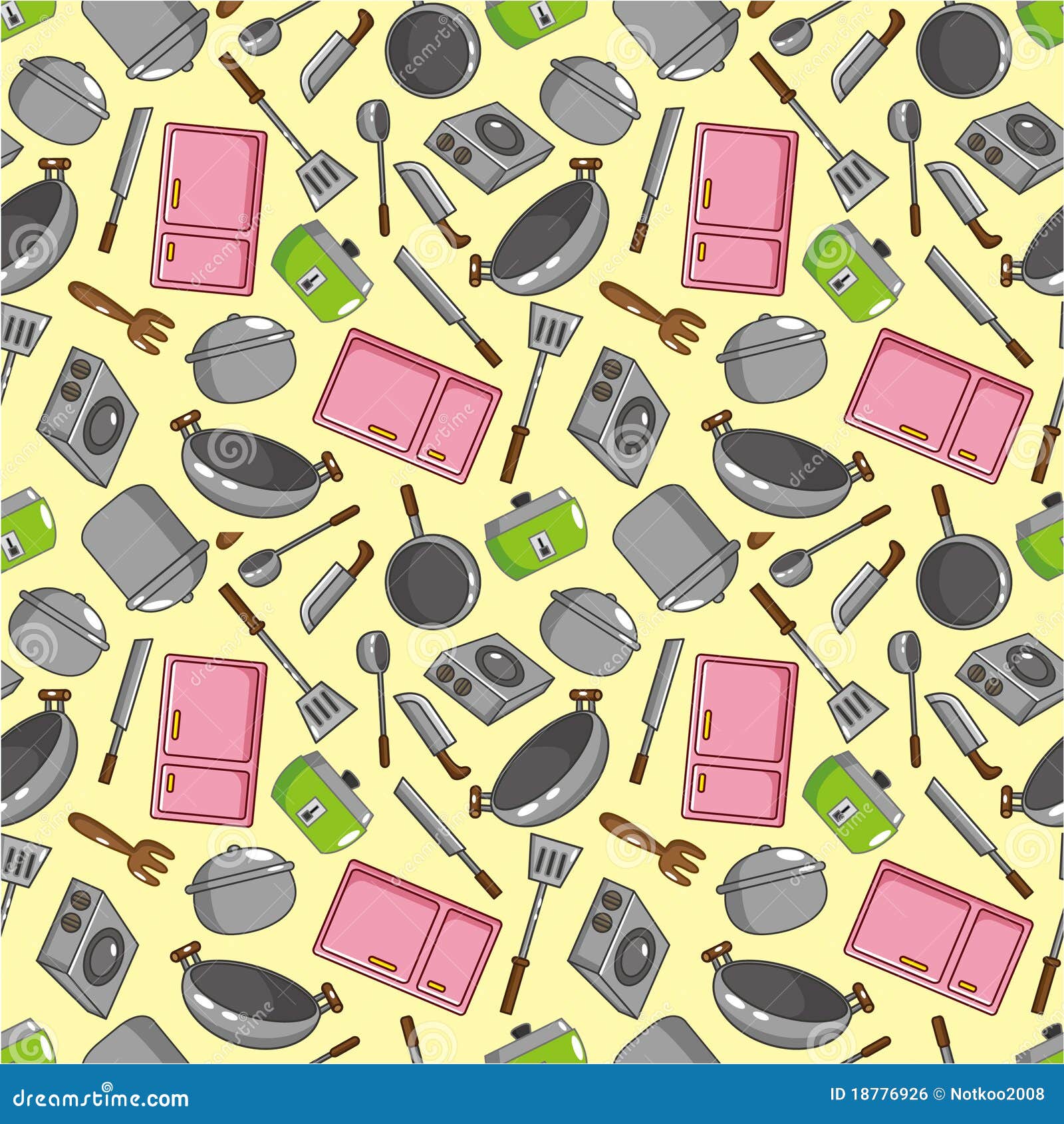 Seamless kitchen pattern stock vector. Illustration of kitchen - 18776926