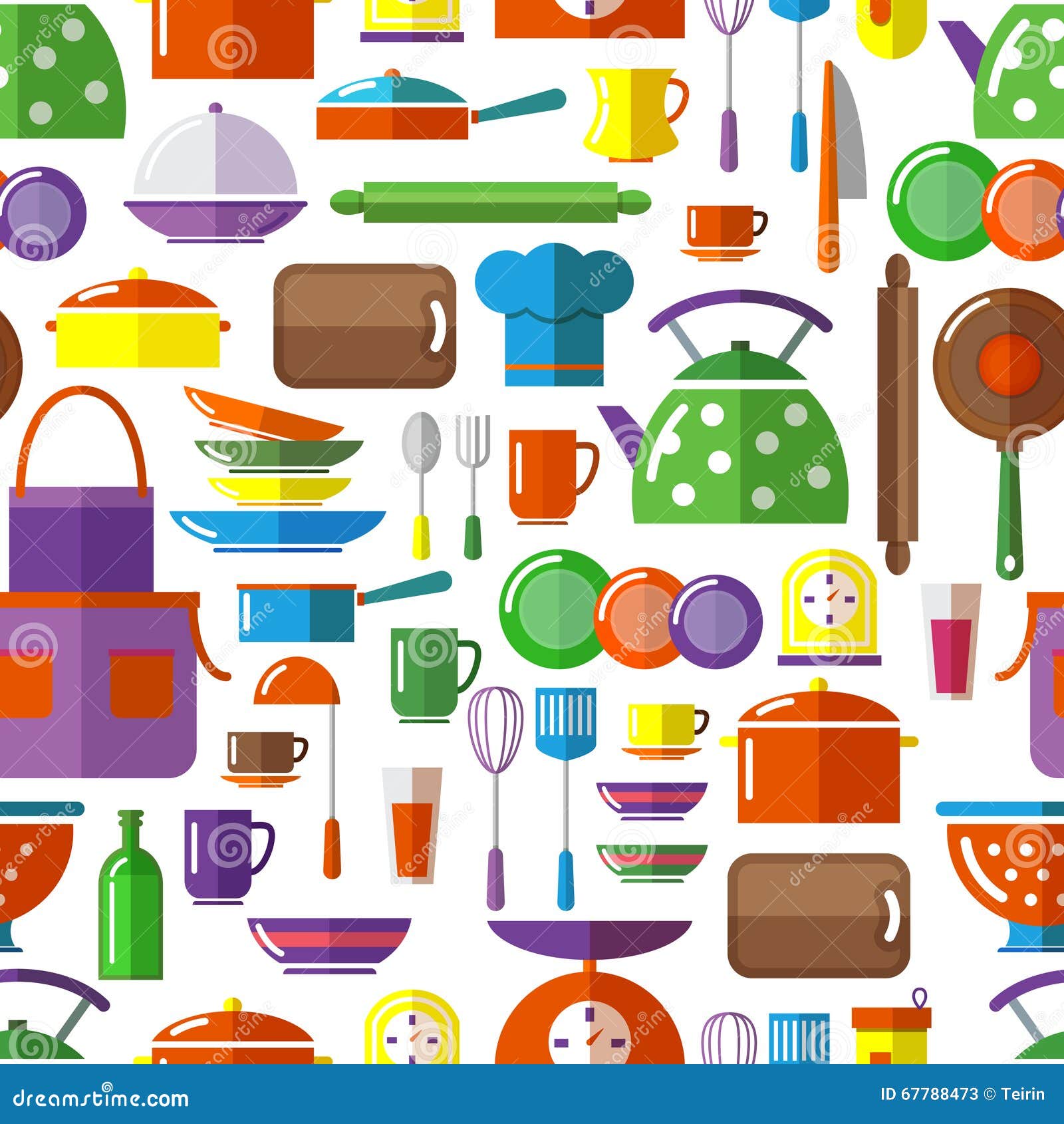 Seamless Kitchen Tools Background Stock Vector - Illustration of dinner ...