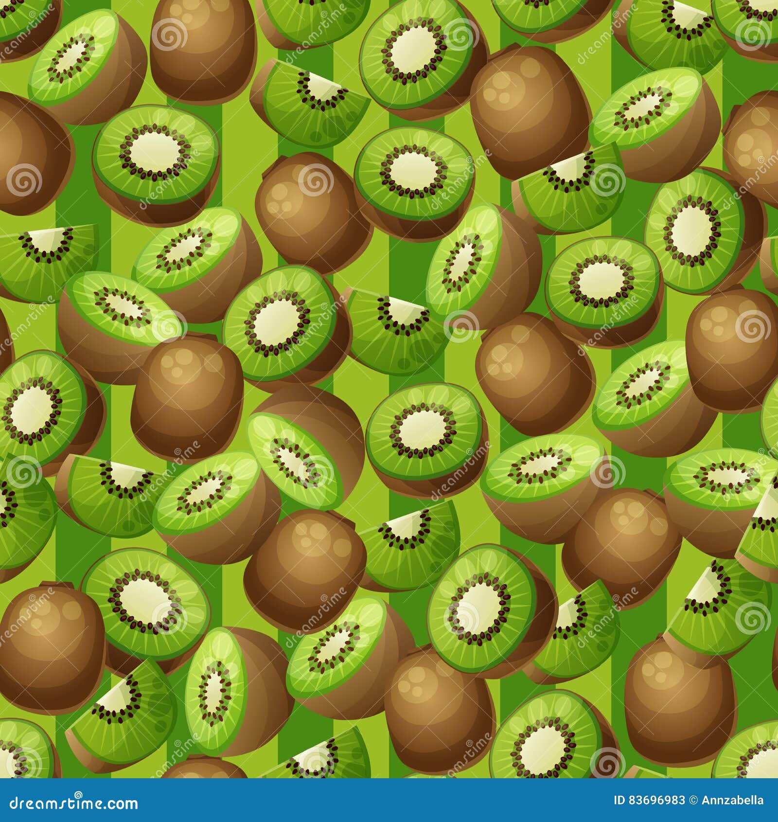 Seamless Kiwi Fruit Pattern Stock Vector - Illustration of decorative ...