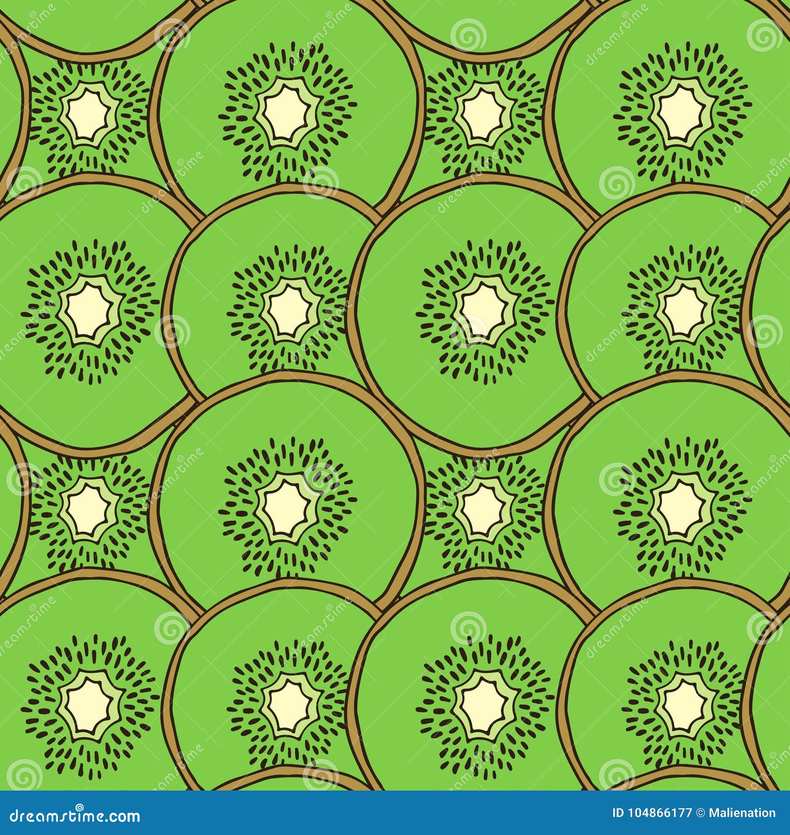 Seamless Kiwi Vector Pattern. Minimalistic Food Background. Vitamins ...