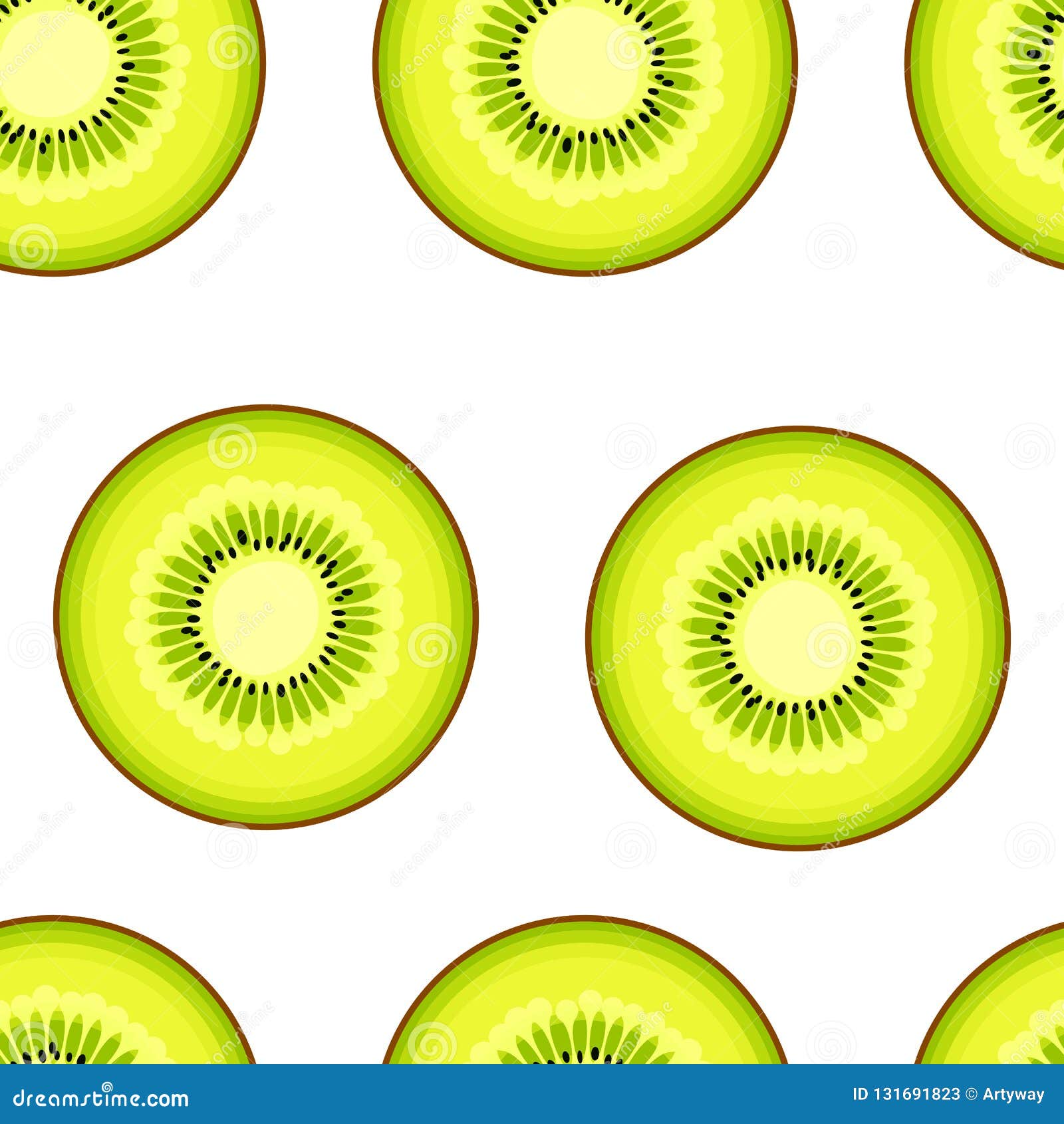 Seamless Kiwi Pattern On A White Background. Green Fruit Background ...