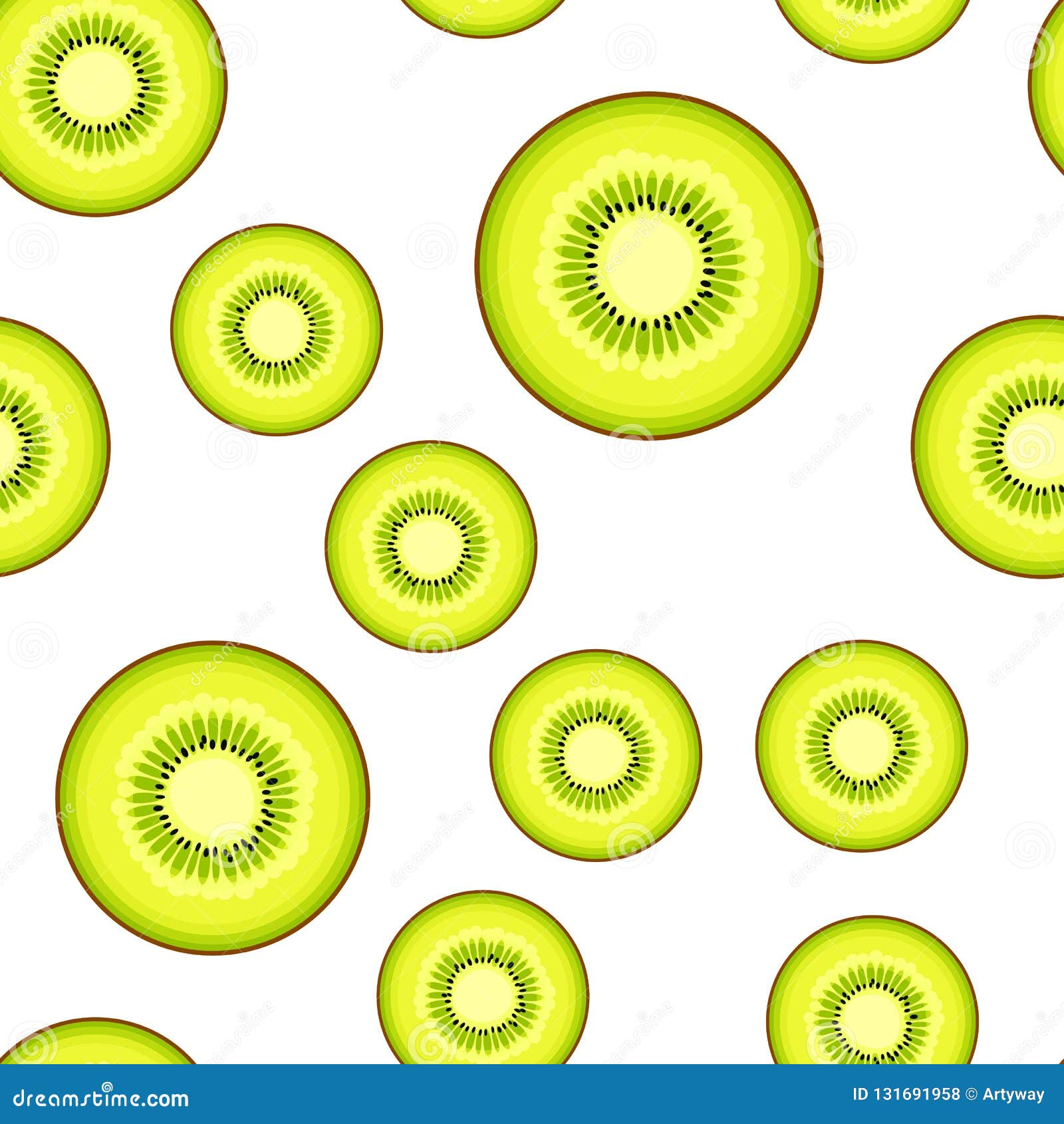 Seamless Kiwi Vector Pattern. Minimalistic Food Background. Vitamins ...