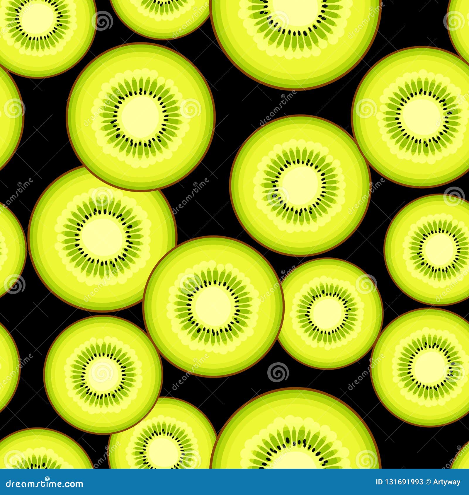 Seamless Kiwi Vector Pattern. Minimalistic Food Background. Vitamins ...