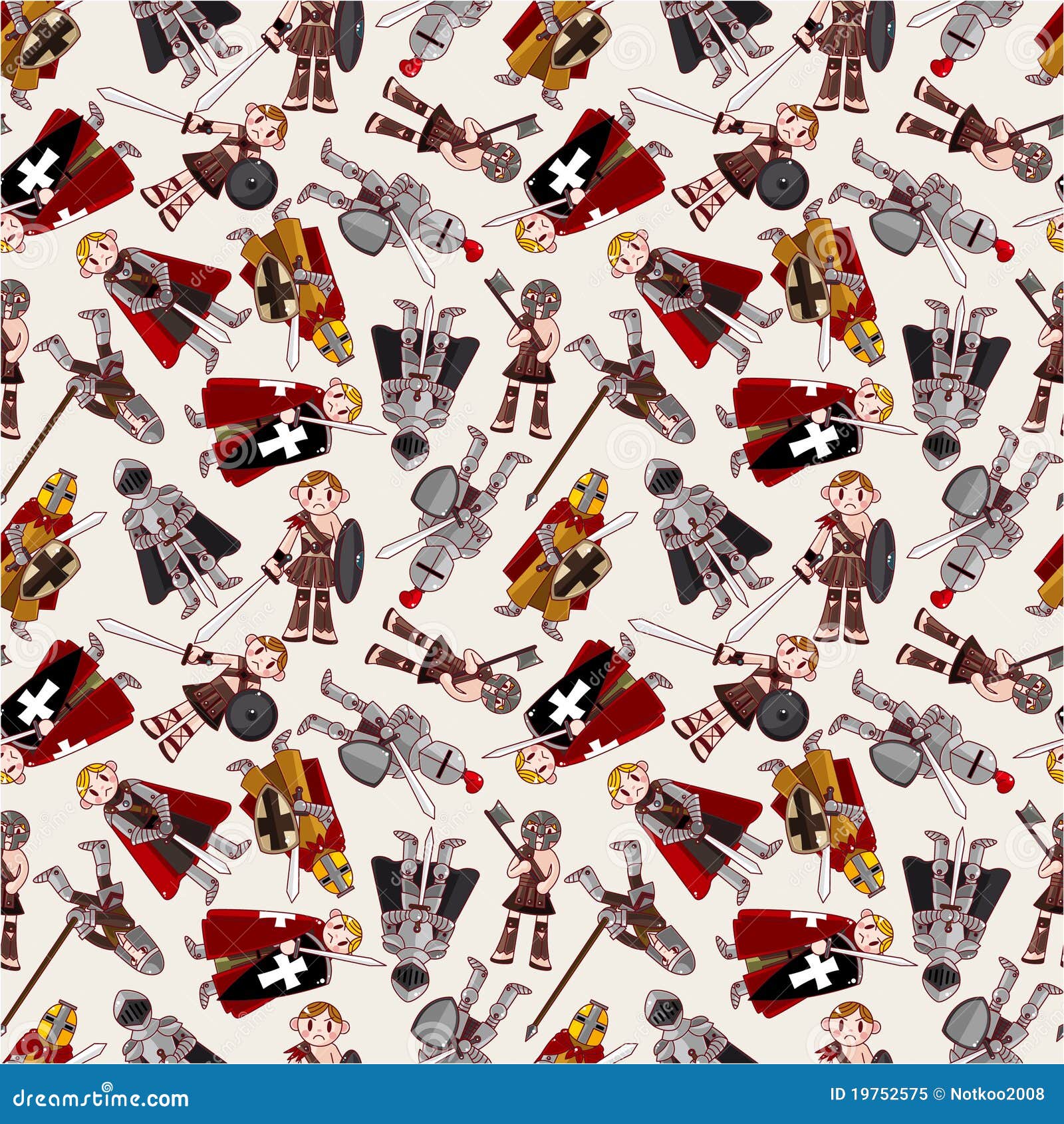 Seamless Knight pattern stock vector. Illustration of colorful - 19752575