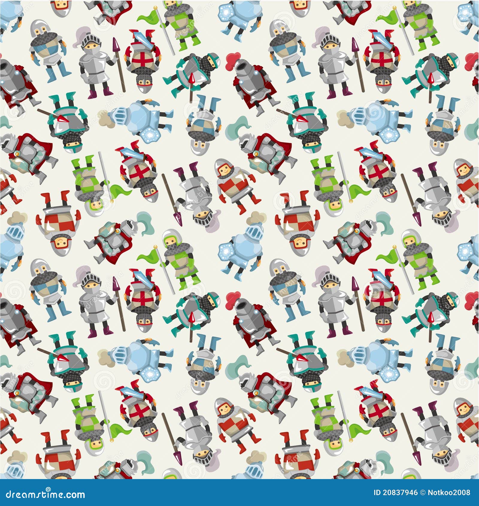 Seamless Knight pattern stock vector. Illustration of hero - 20837946