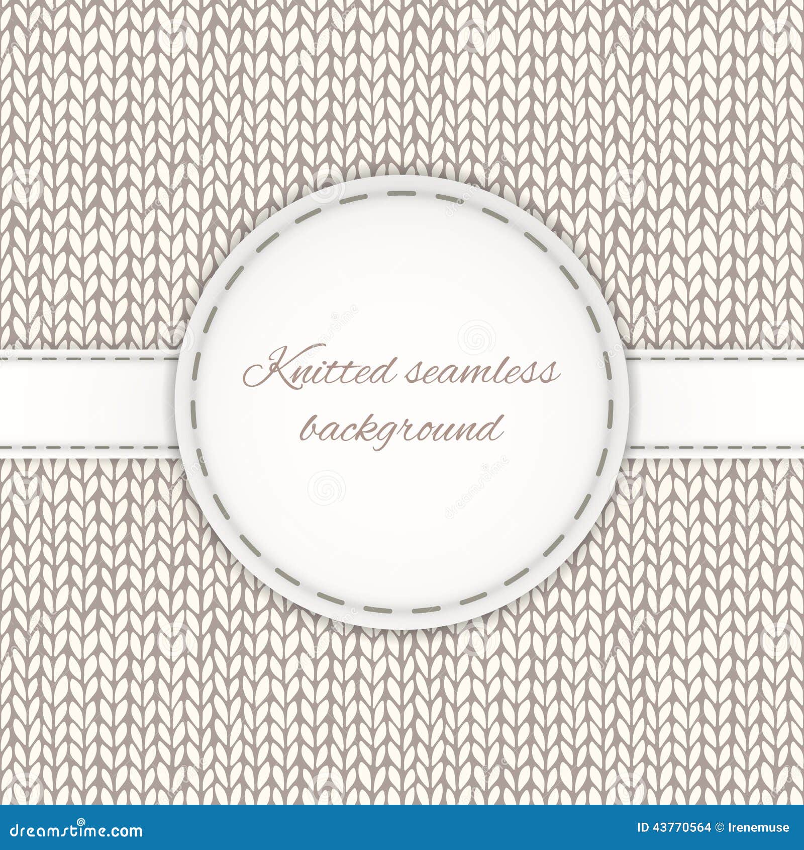 Seamless Knitted Background with Stitched Frame Stock Vector ...