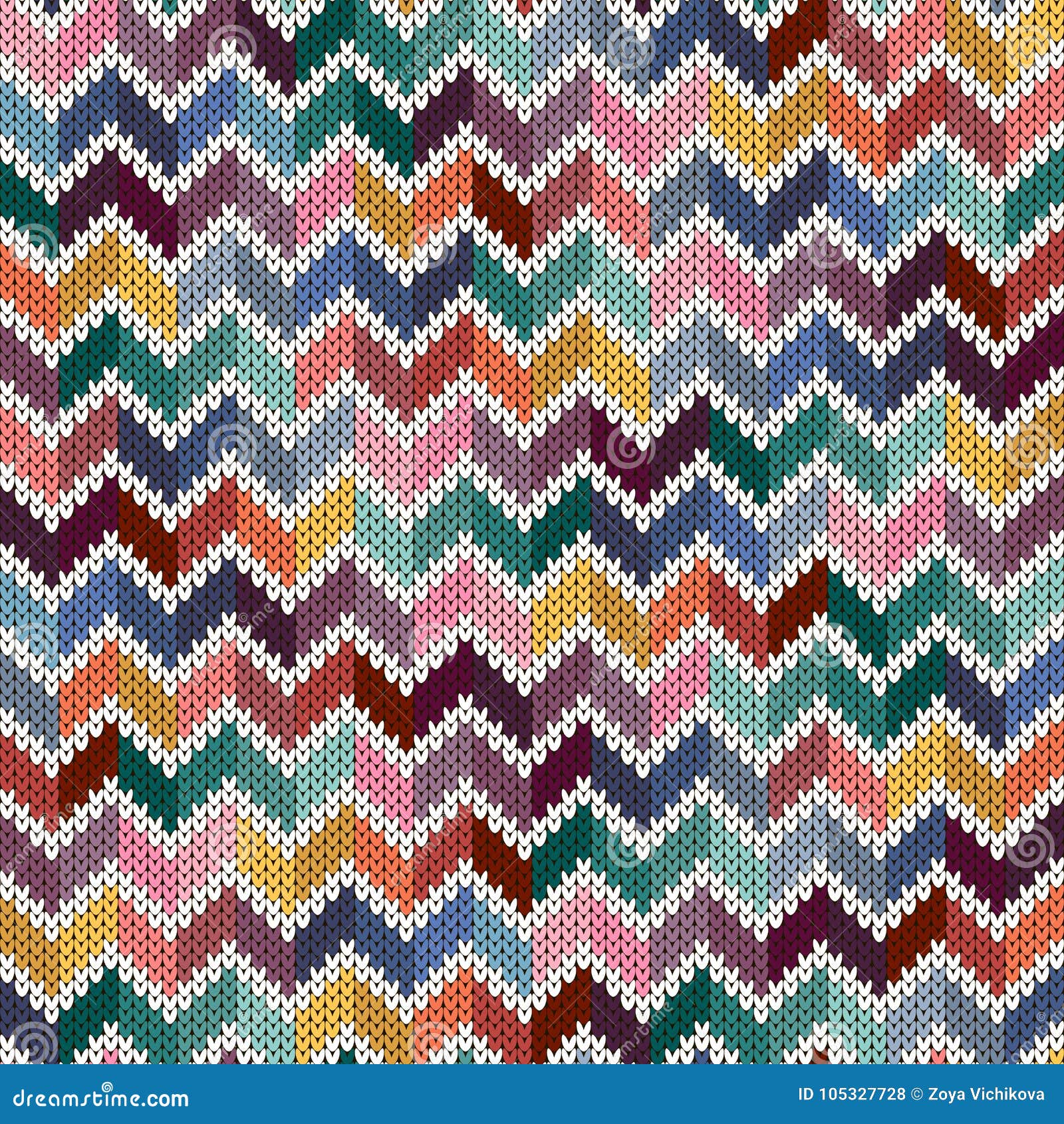 Seamless Knitted Geometric Multicolor Pattern Stock Vector ...