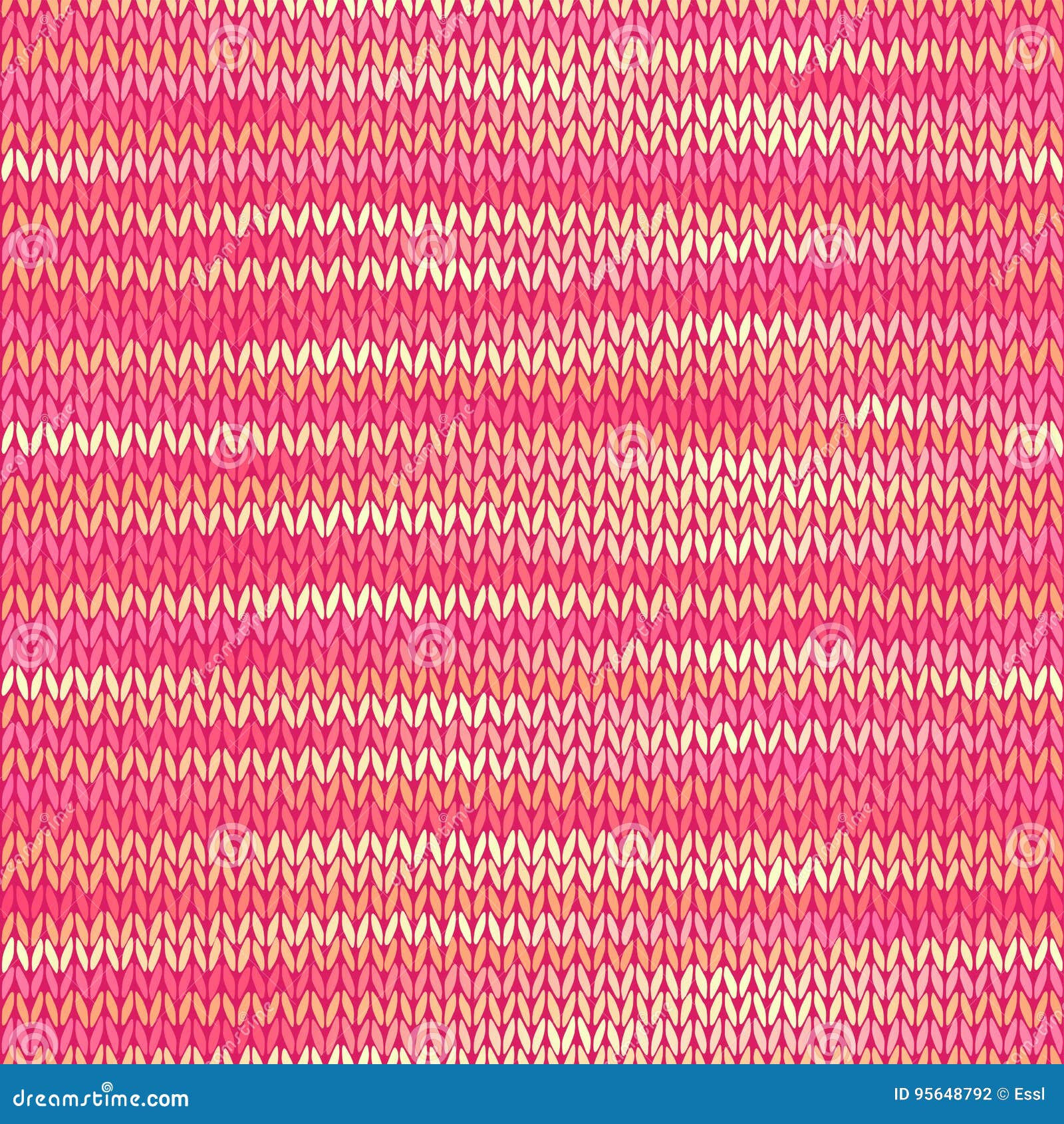 Seamless Knitted Melange Pattern. Pink Yellow Color Vector Illustration ...