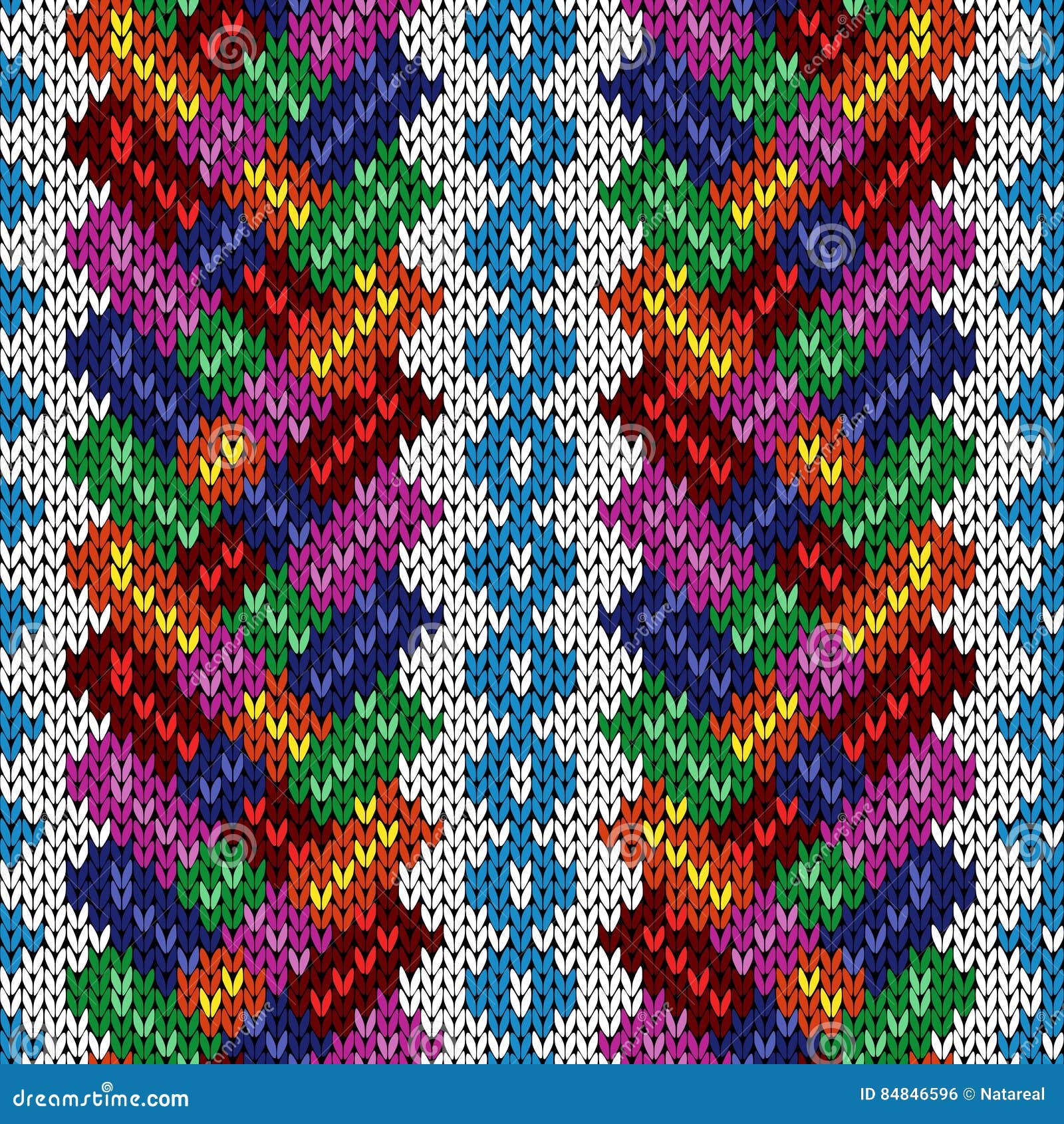 Seamless Knitted Multicolor Pattern Stock Vector - Illustration of pink ...