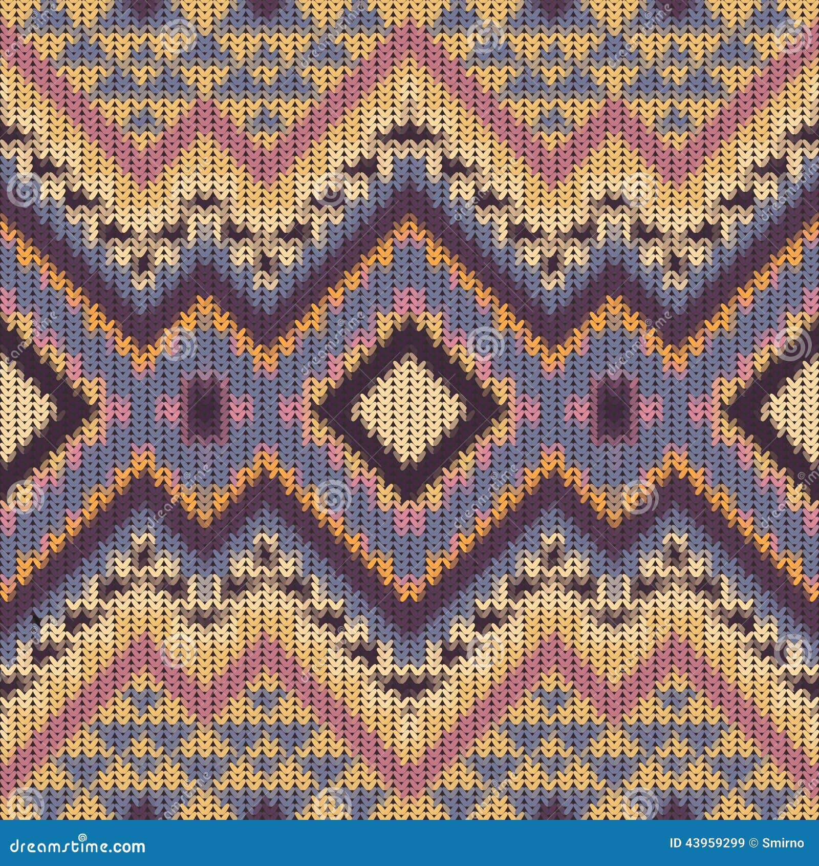 Seamless Knitted Navajo Pattern Stock Vector - Illustration of needle ...