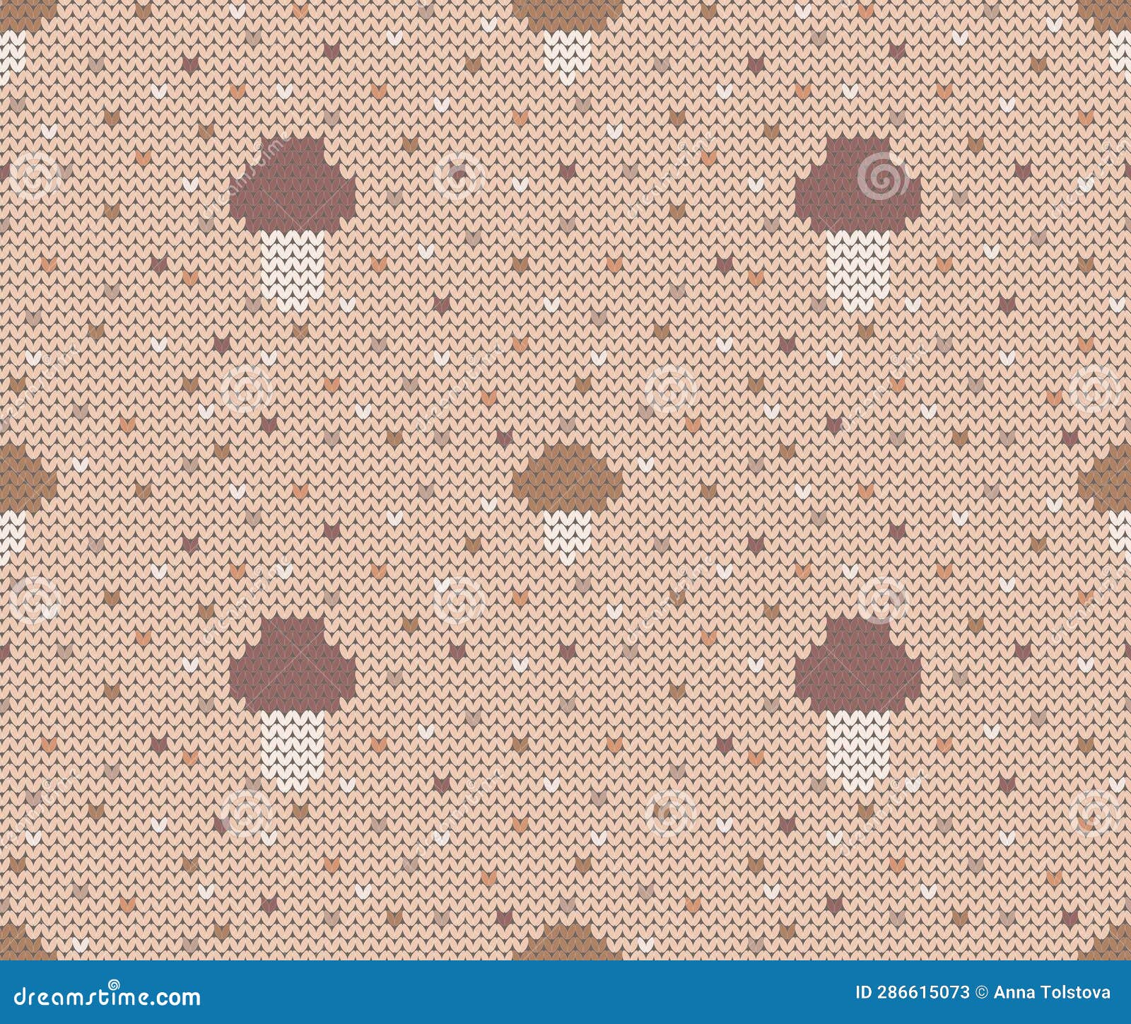 Seamless Knitted Texture with a Pattern in the Form of Mushrooms and ...